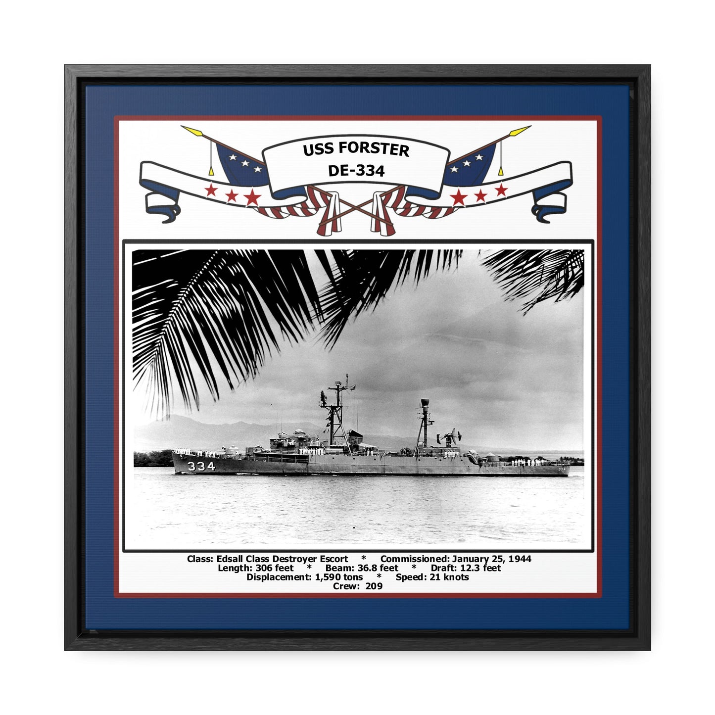 USS Forster DE-334 Navy Floating Frame Photo – Navy Emporium