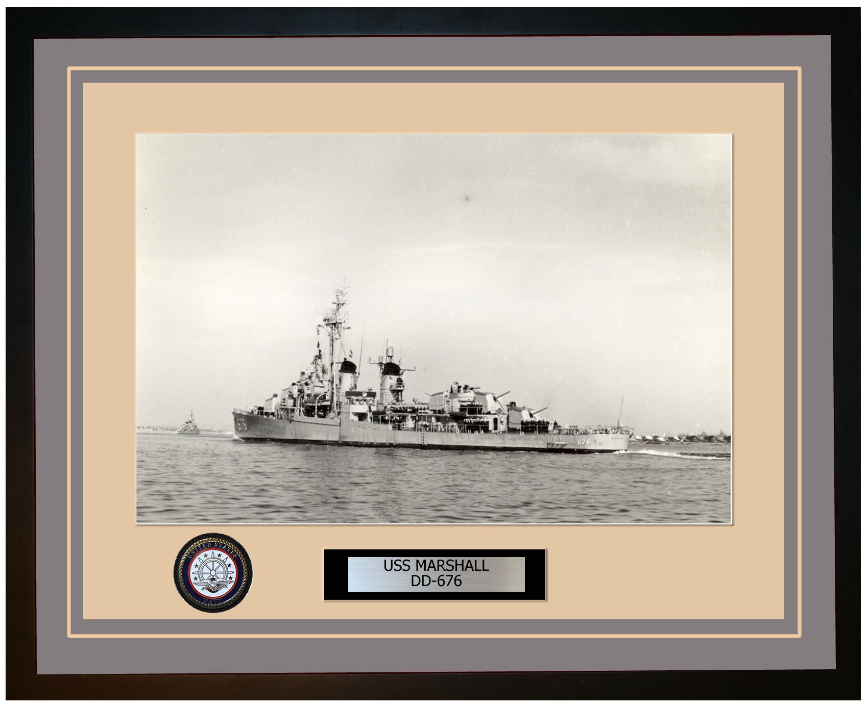 USS MARSHALL DD-676 Framed Navy Ship Photo Burgundy – Navy Emporium