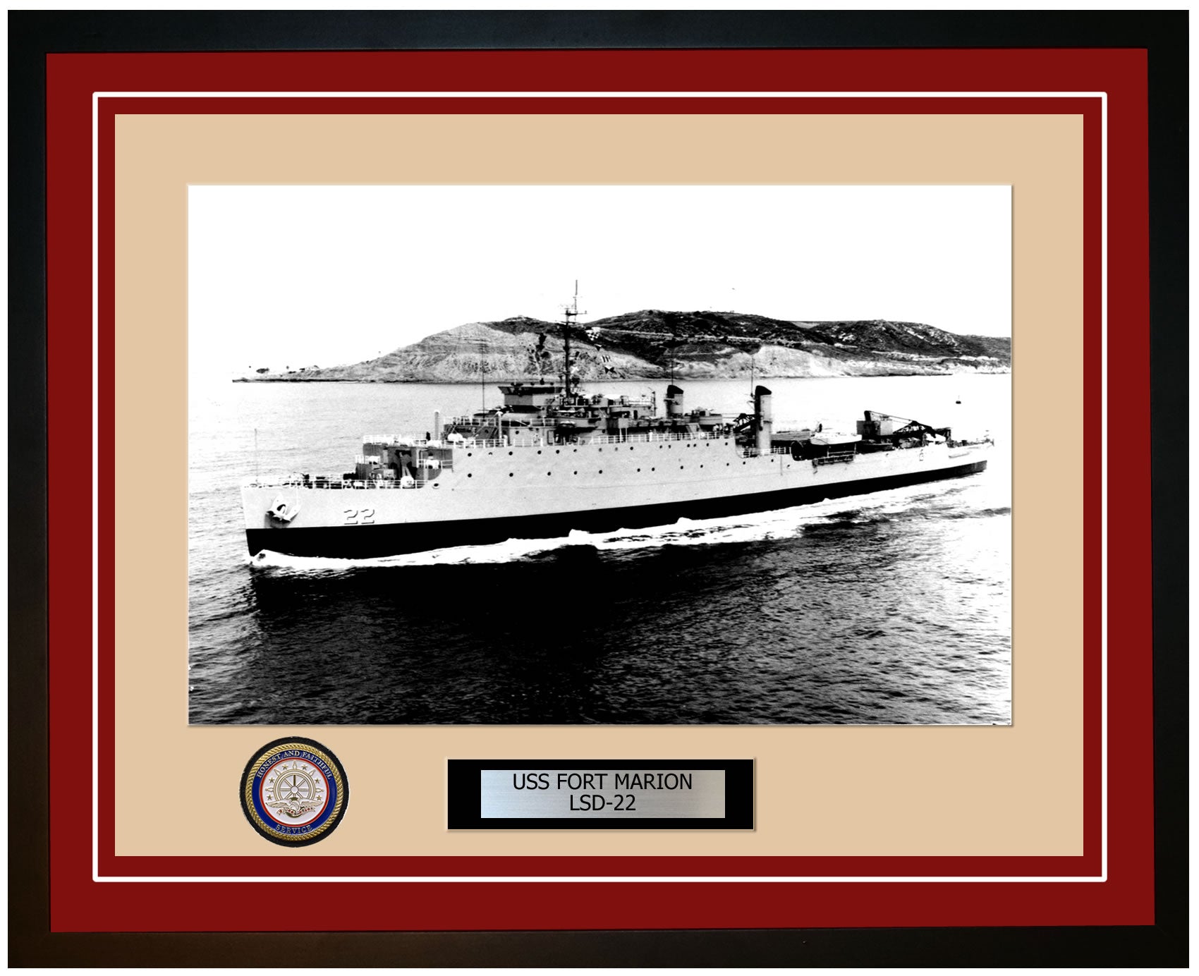 USS Fort Marion LSD-22 Framed Navy Ship Photo Burgundy – Navy Emporium