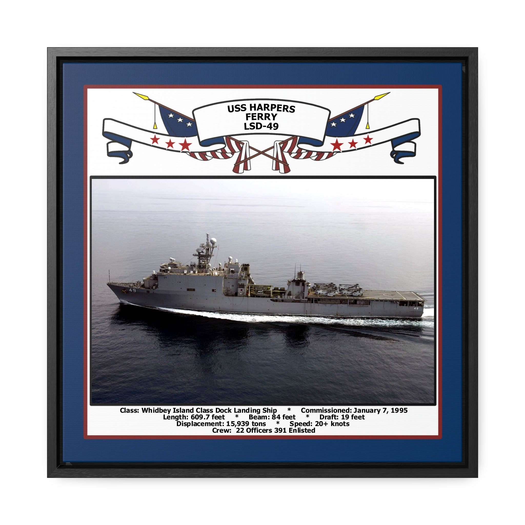 USS Harpers Ferry LSD-49 Navy Floating Frame Photo – Navy Emporium