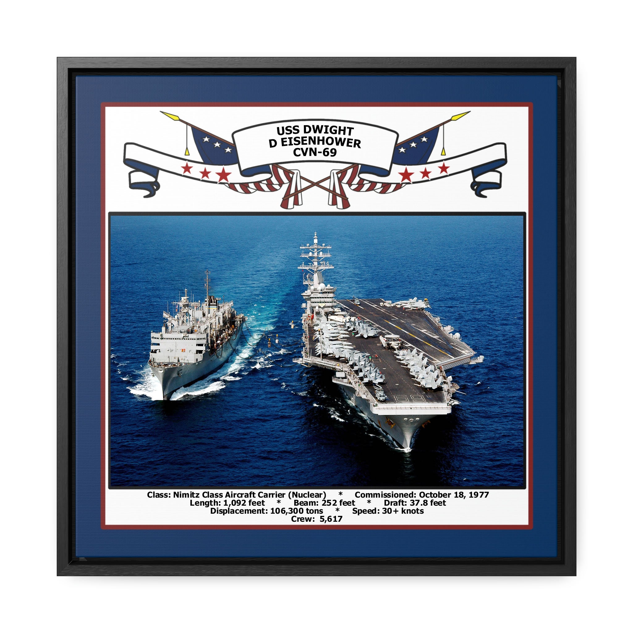 USS Dwight D Eisenhower CVN-69 Navy Floating Frame Photo – Navy Emporium