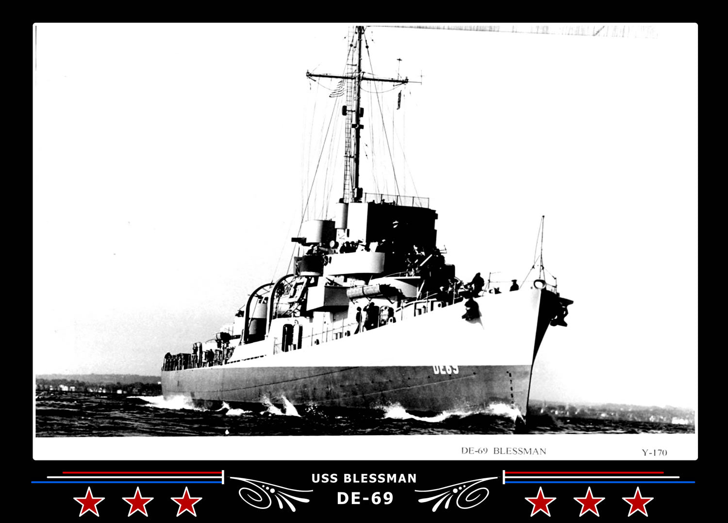 USS Blessman DE-69 Canvas Photo Print – Navy Emporium