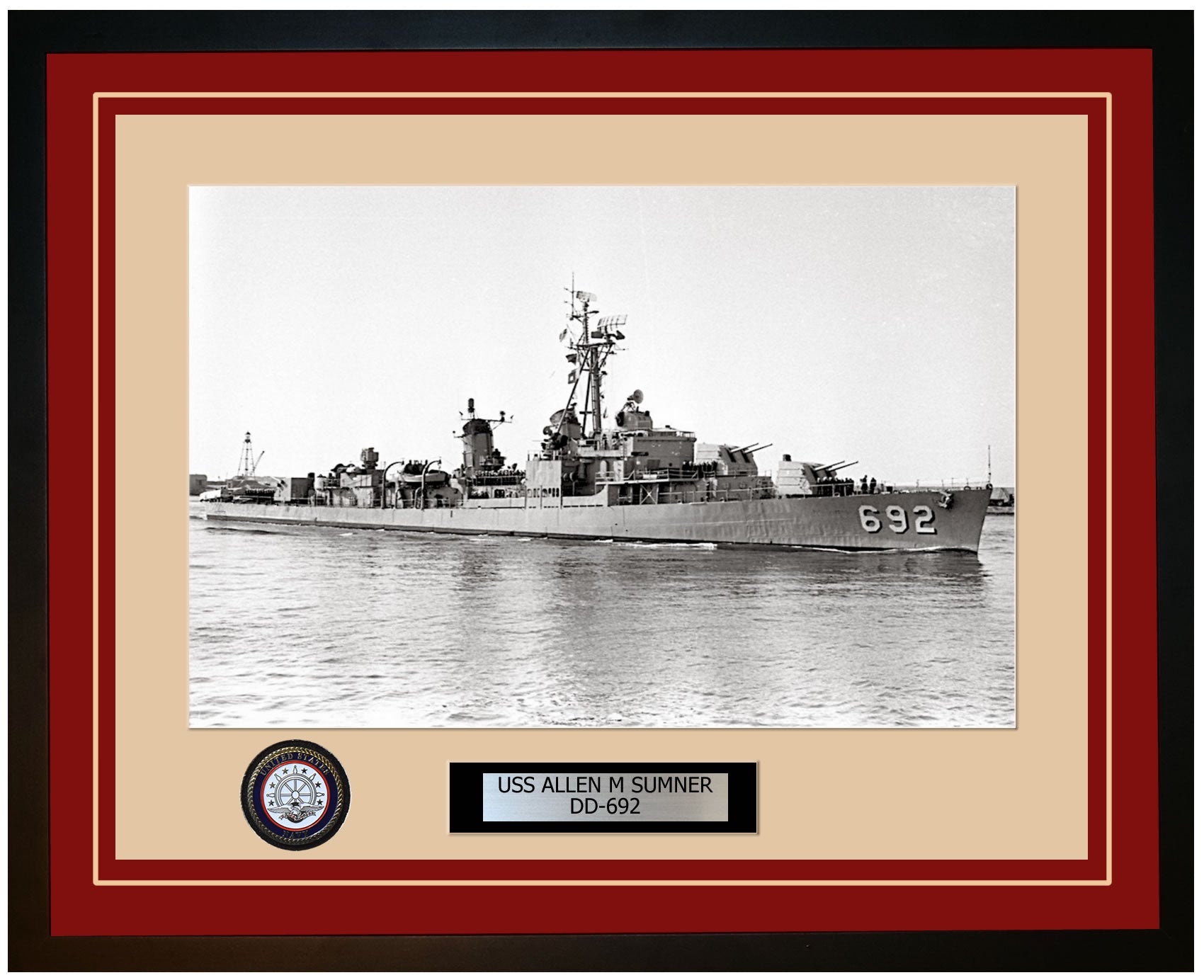 USS ALLEN M SUMNER DD-692 Framed Navy Ship Photo Burgundy – Navy Emporium