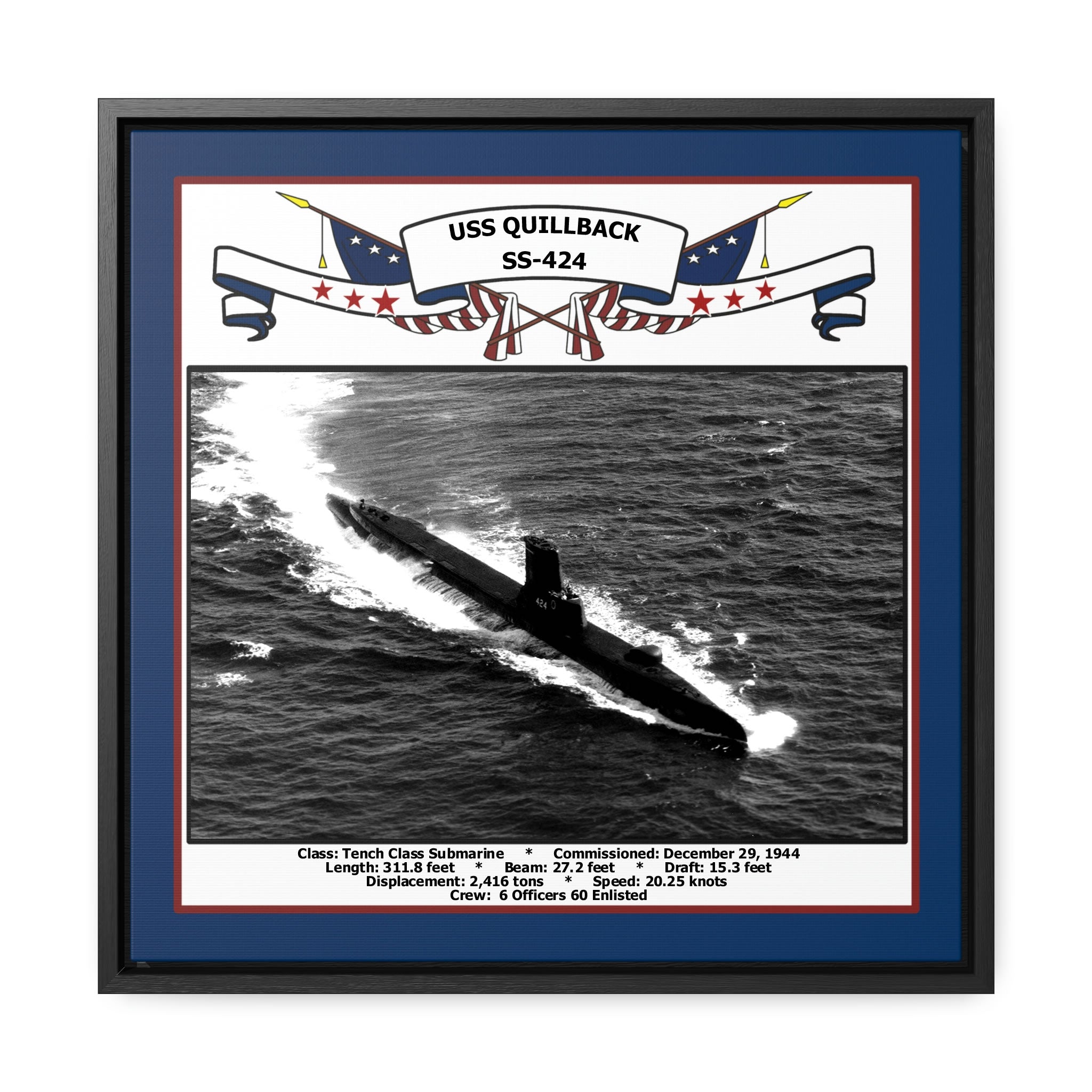 USS Quillback SS-424 Navy Floating Frame Photo – Navy Emporium