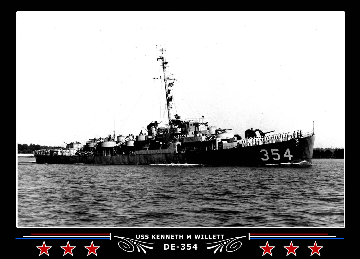 USS Kenneth M Willett DE-354 Canvas Photo Print – Navy Emporium