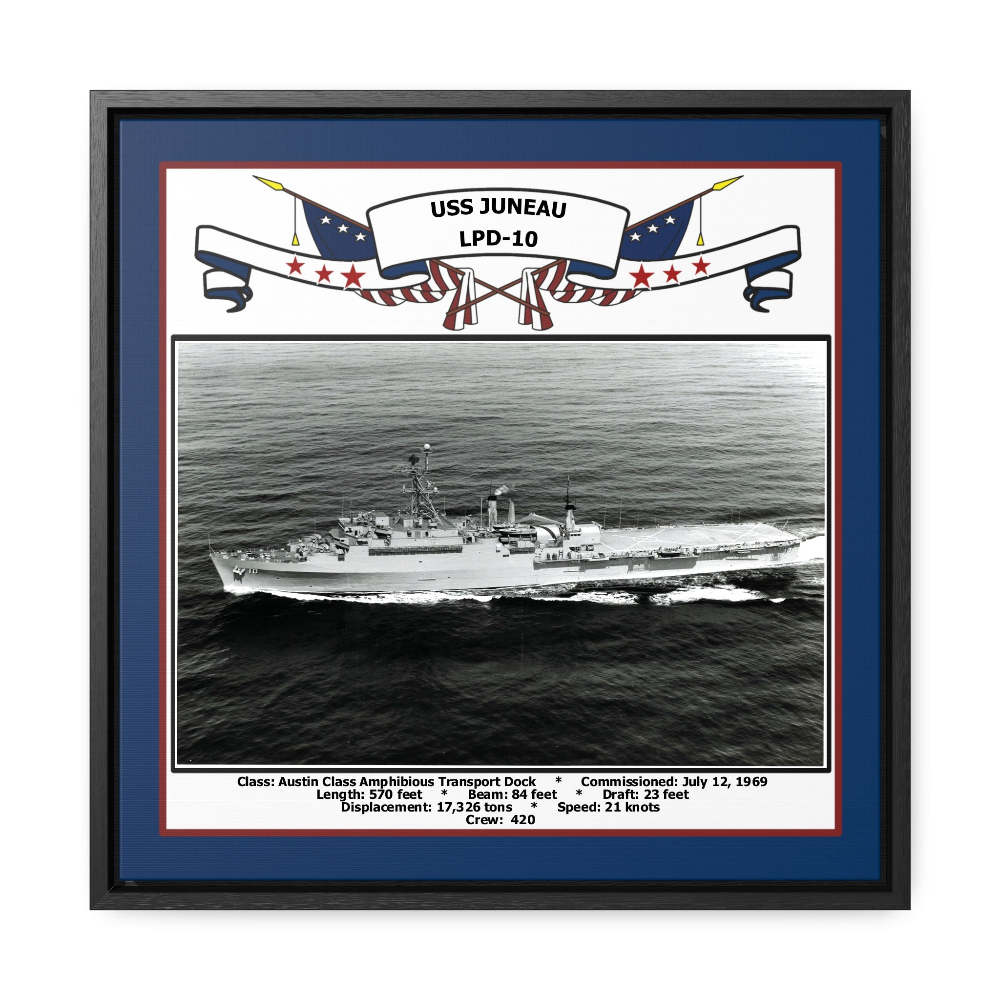 USS Juneau LPD-10 Navy Floating Frame Photo – Navy Emporium