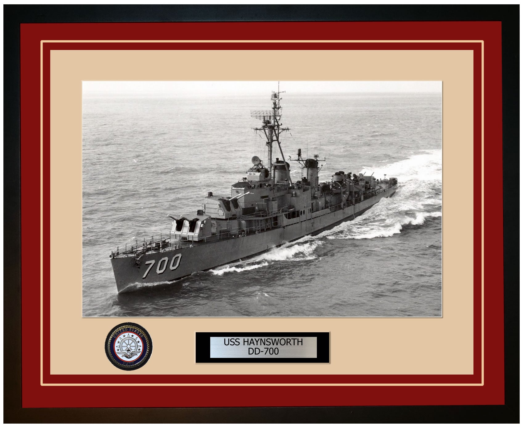 USS HAYNSWORTH DD-700 Framed Navy Ship Photo Burgundy – Navy Emporium