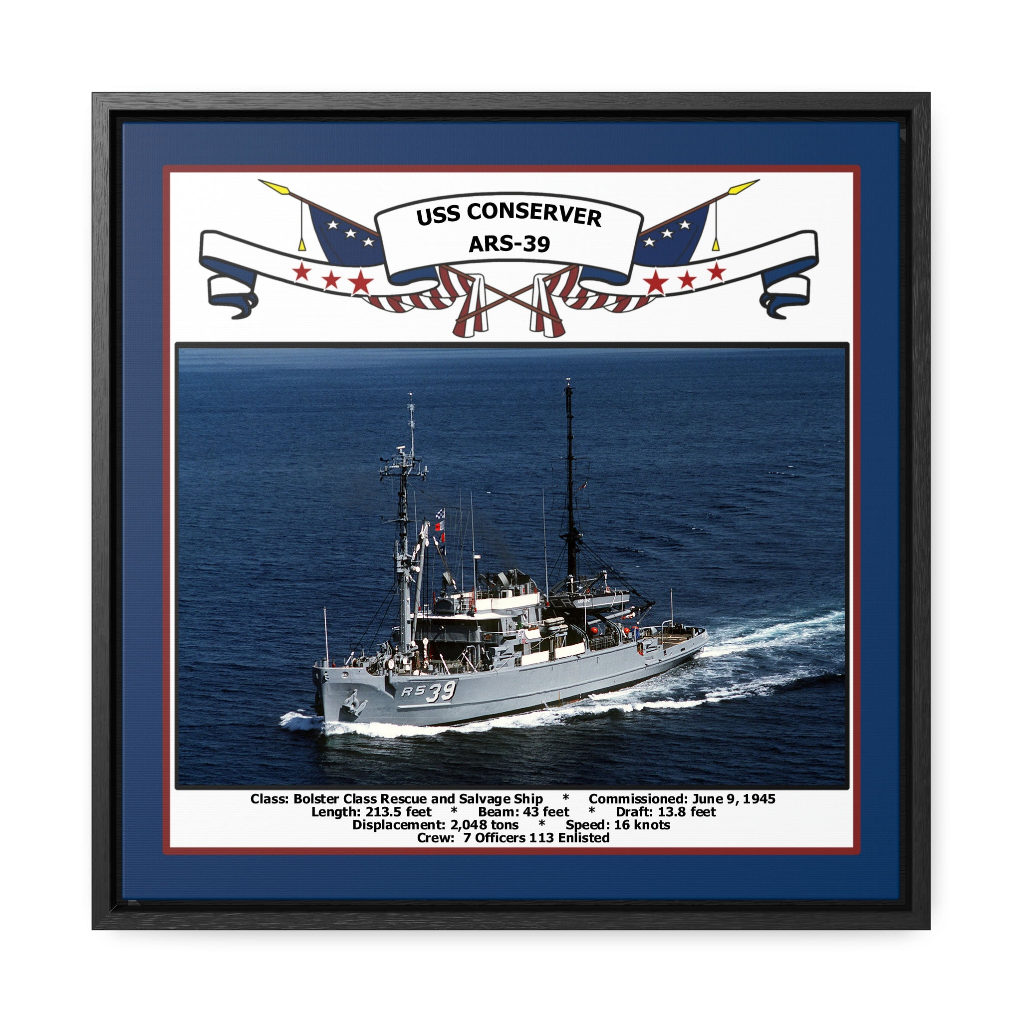 USS Conserver ARS-39 Navy Floating Frame Photo – Navy Emporium