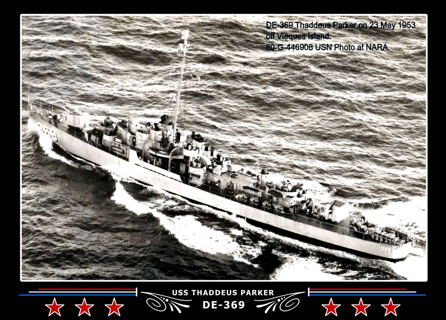 USS Thaddeus Parker DE-369 Canvas Photo Print – Navy Emporium