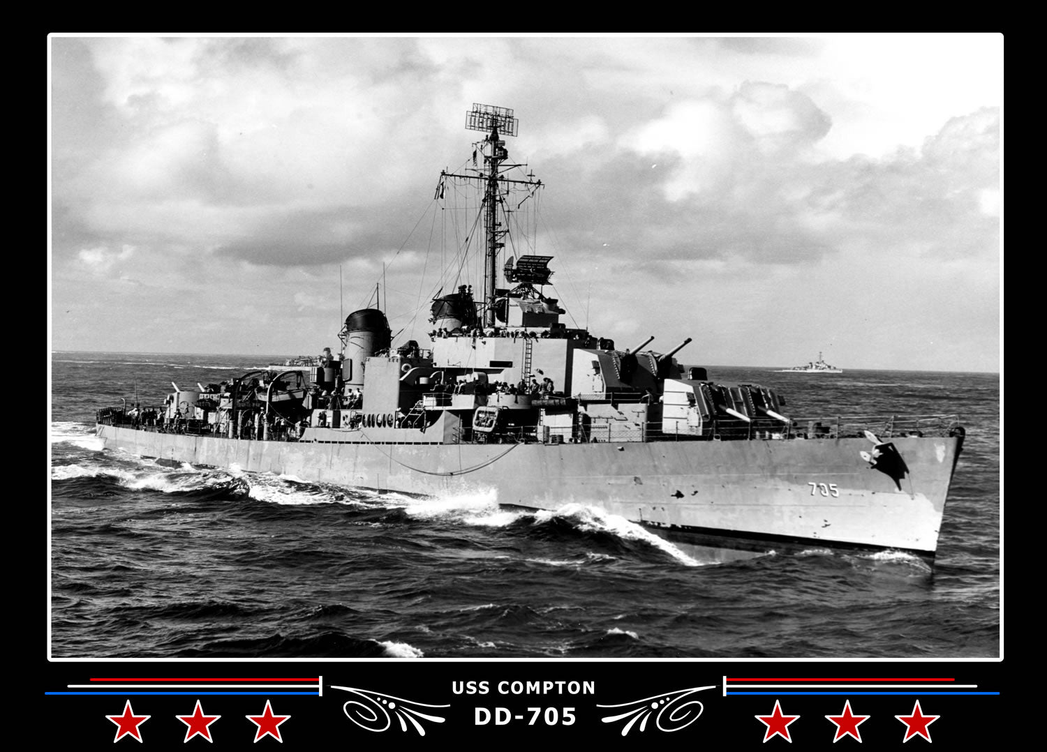 USS Compton DD-705 Canvas Photo Print – Navy Emporium