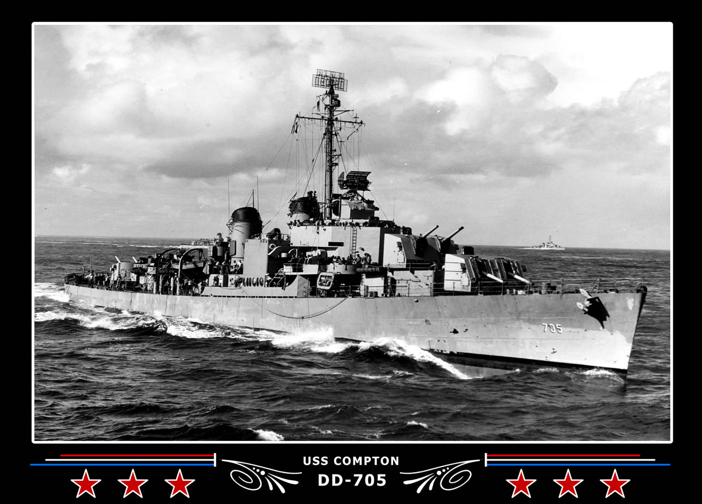 USS Compton DD-705 Canvas Photo Print – Navy Emporium