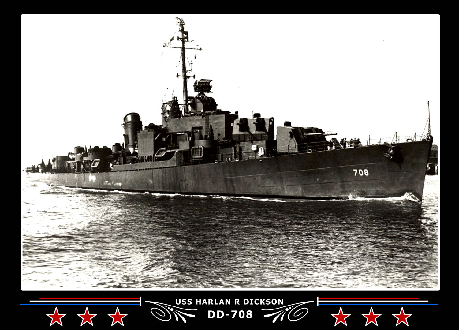 USS Harlan R Dickson DD-708 Canvas Photo Print – Navy Emporium