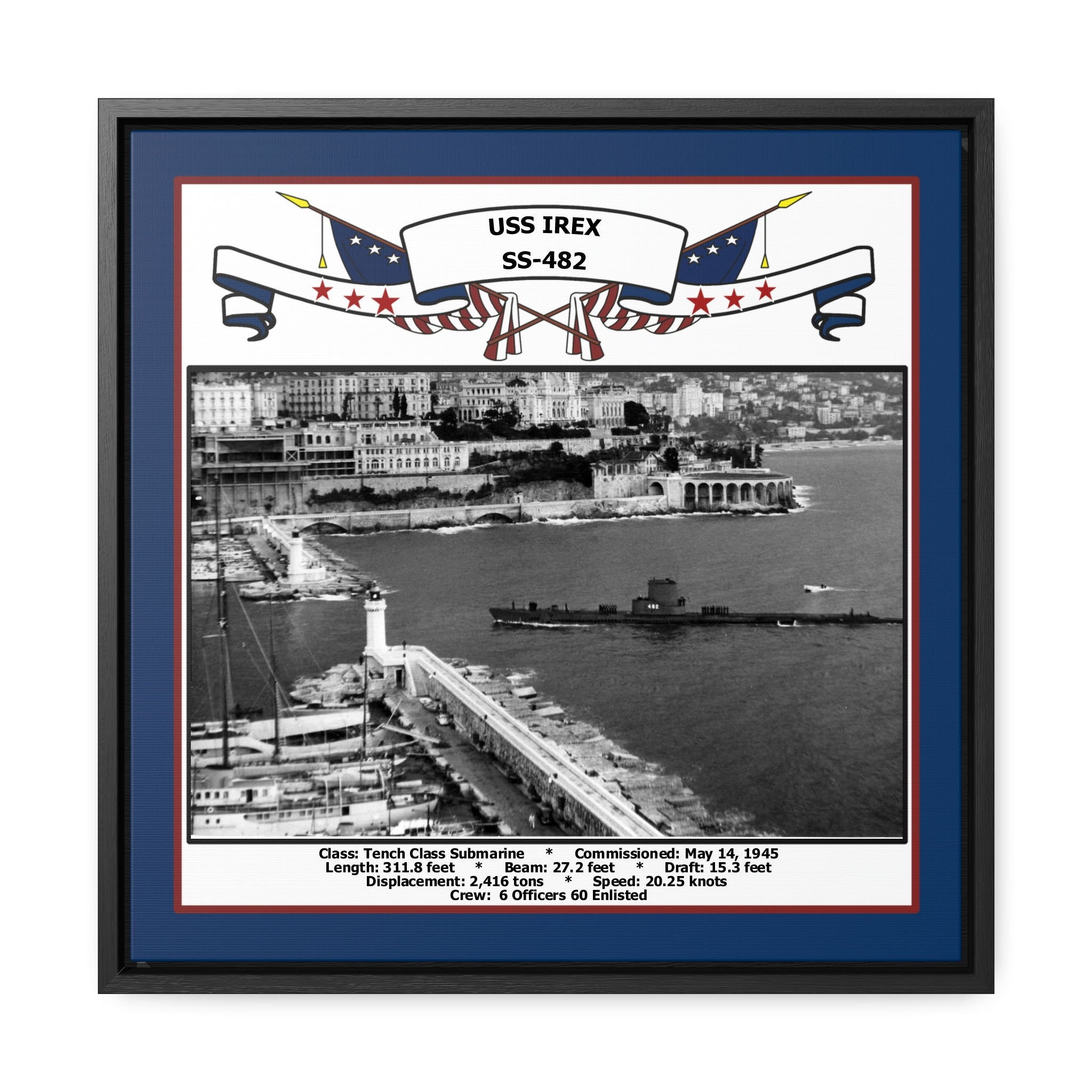 USS Irex SS-482 Navy Floating Frame Photo – Navy Emporium