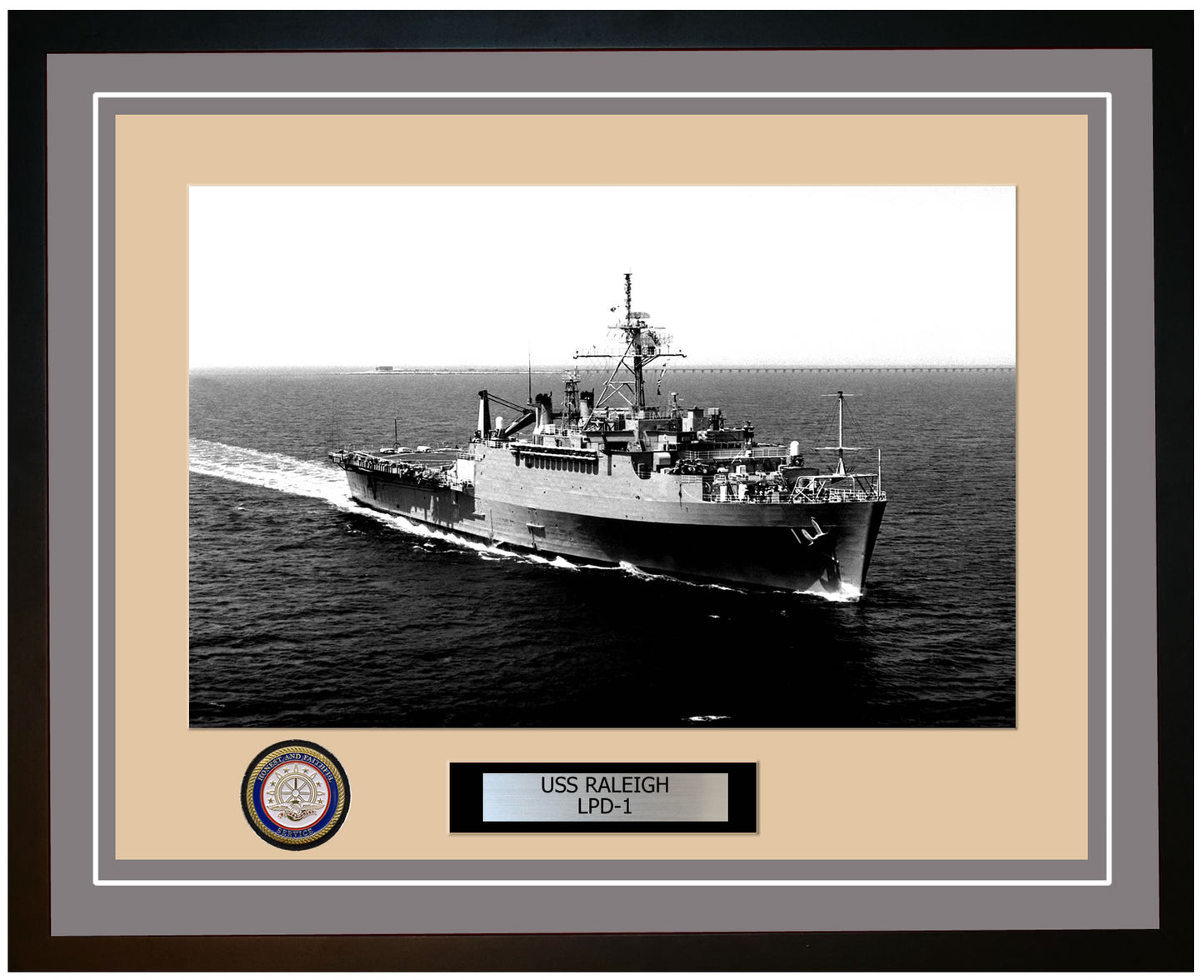 USS Raleigh LPD-1 Framed Navy Ship Photo Burgundy – Navy Emporium