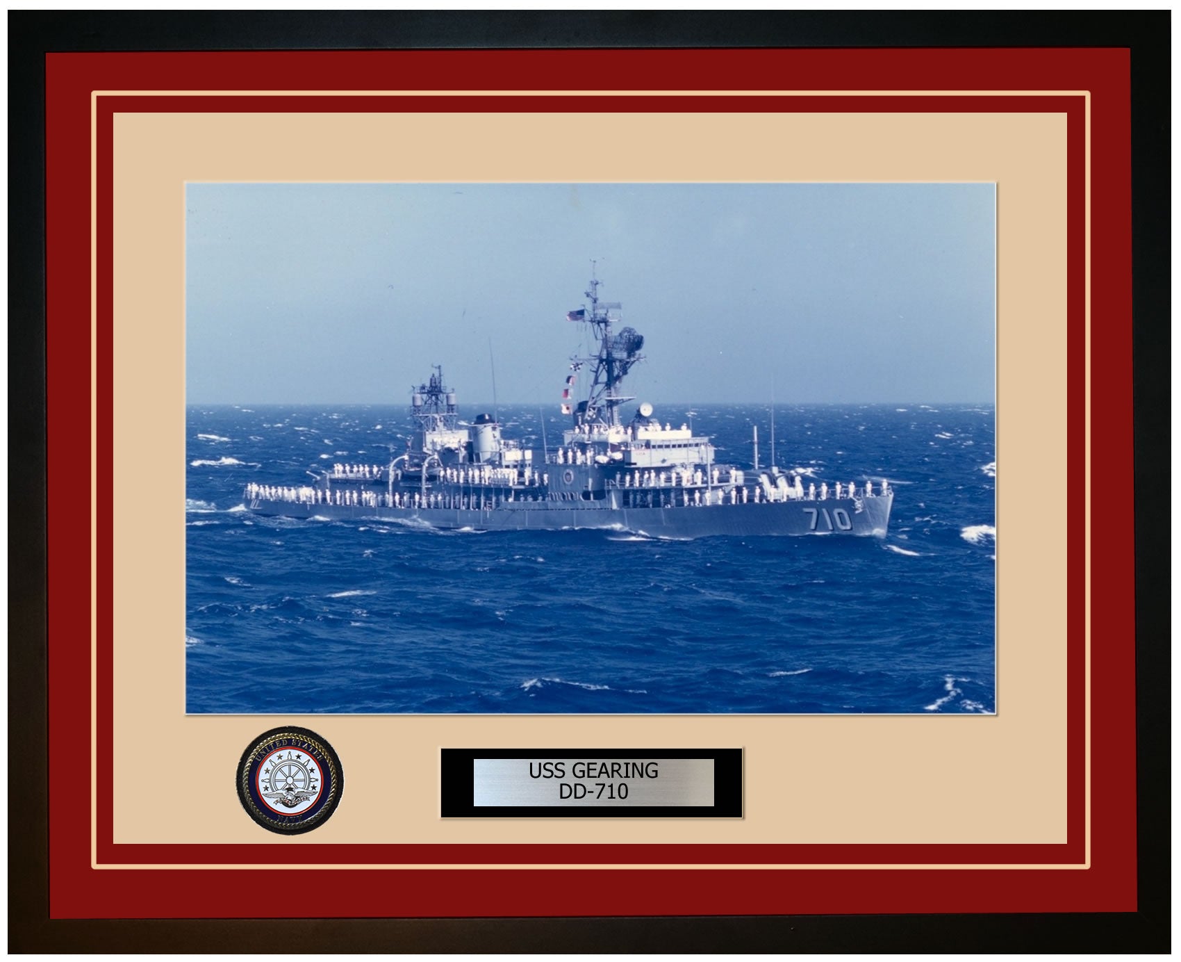 USS GEARING DD-710 Framed Navy Ship Photo Burgundy – Navy Emporium