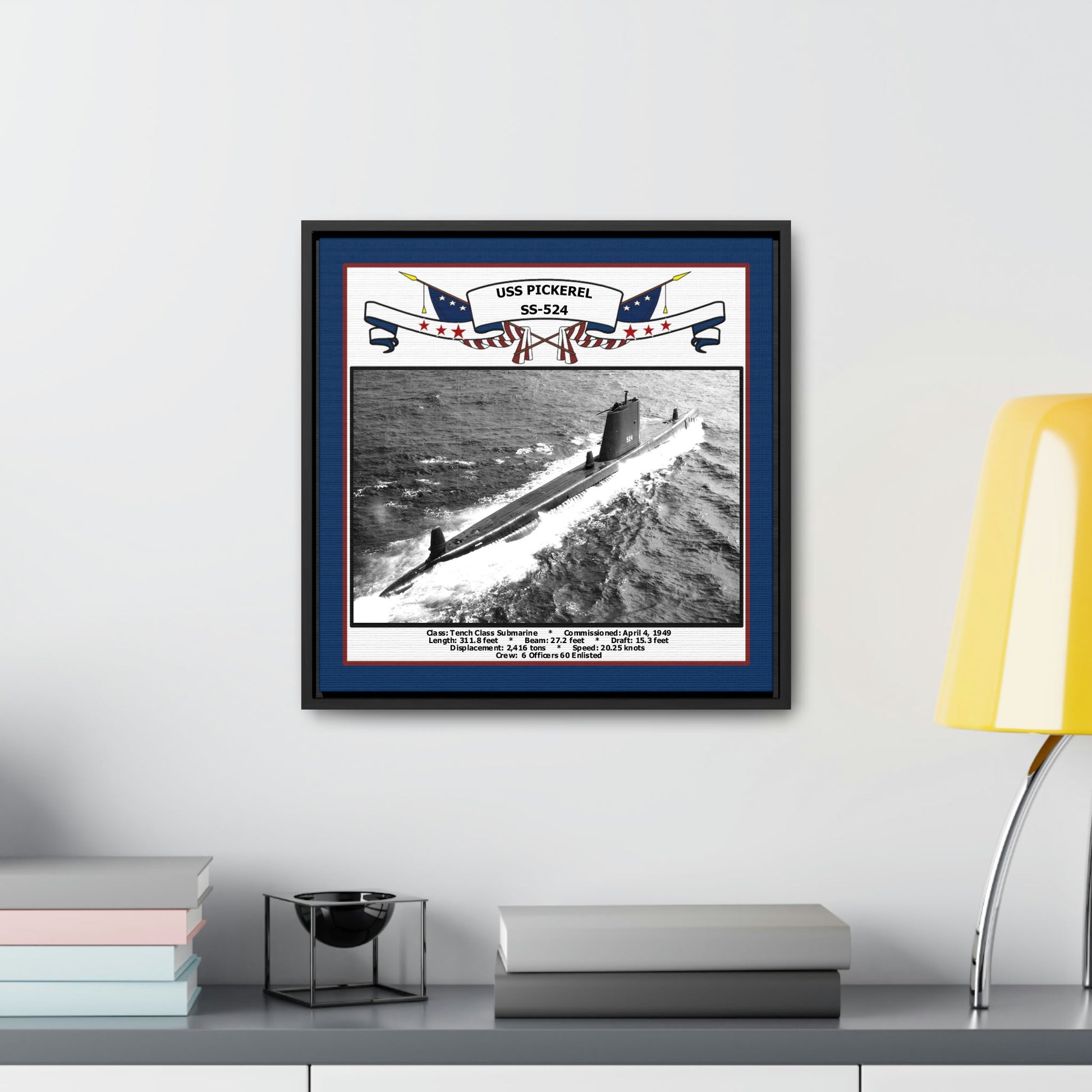 USS Pickerel SS-524 Navy Floating Frame Photo – Navy Emporium