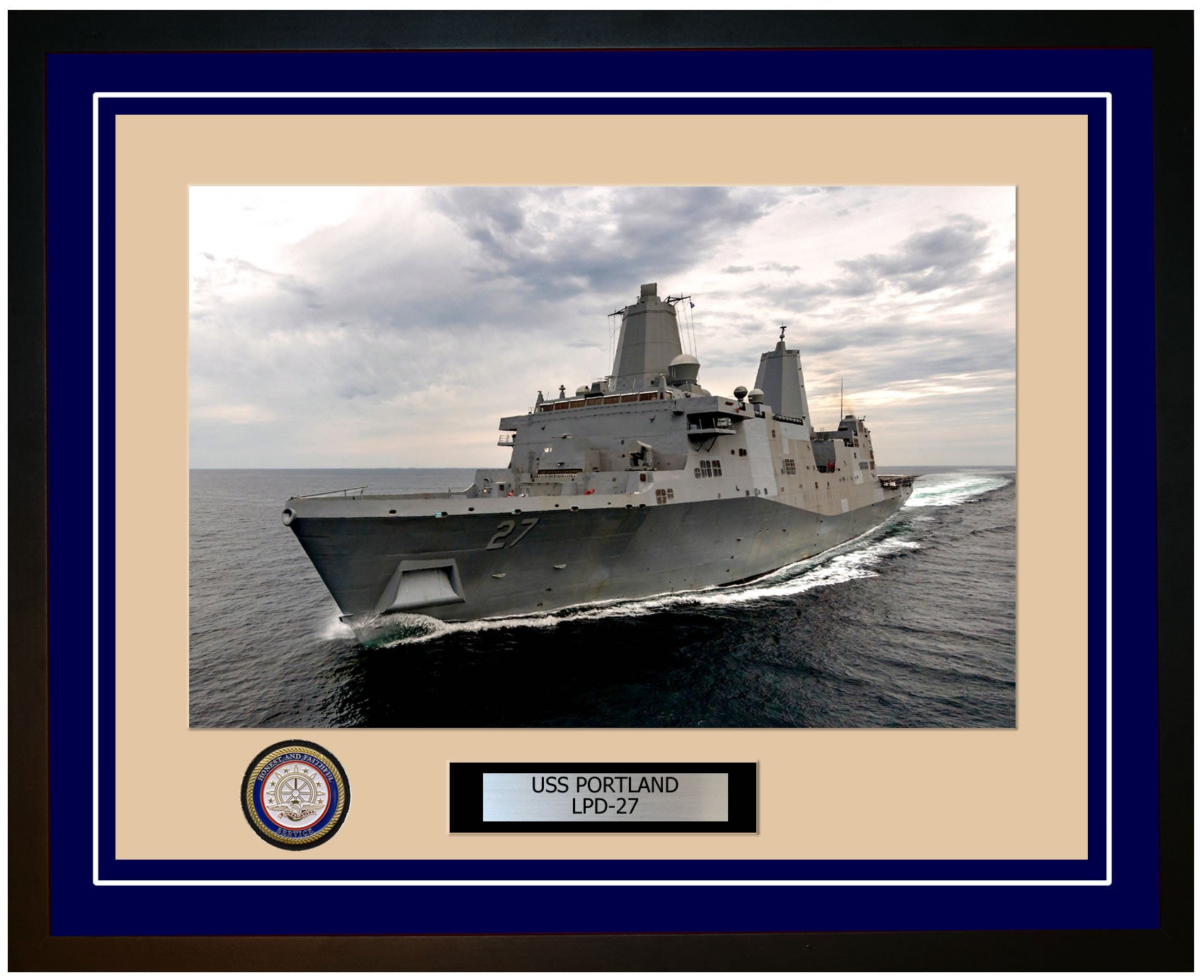 USS Portland LPD-27 Framed Navy Ship Photo Burgundy – Navy Emporium