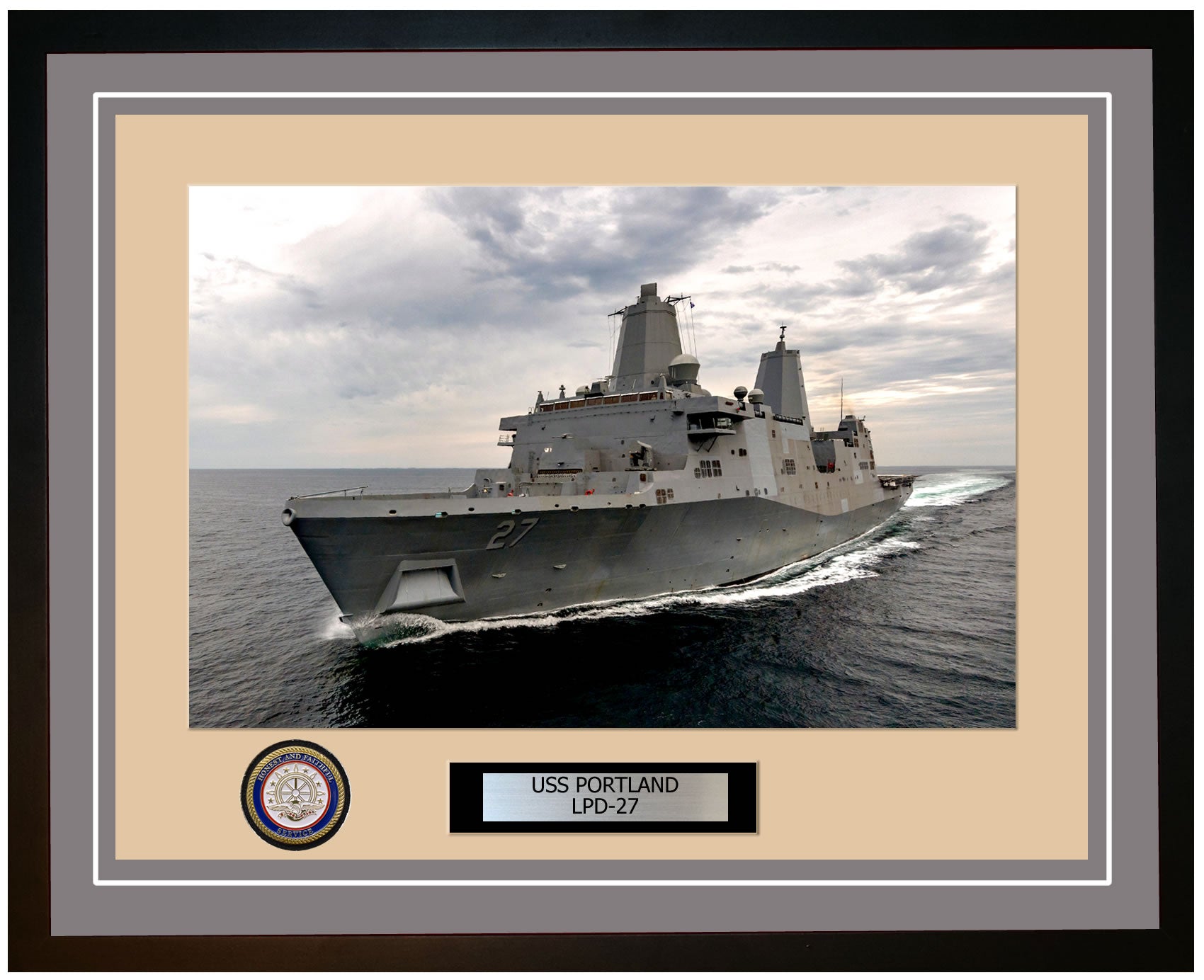 USS Portland LPD-27 Framed Navy Ship Photo Burgundy – Navy Emporium