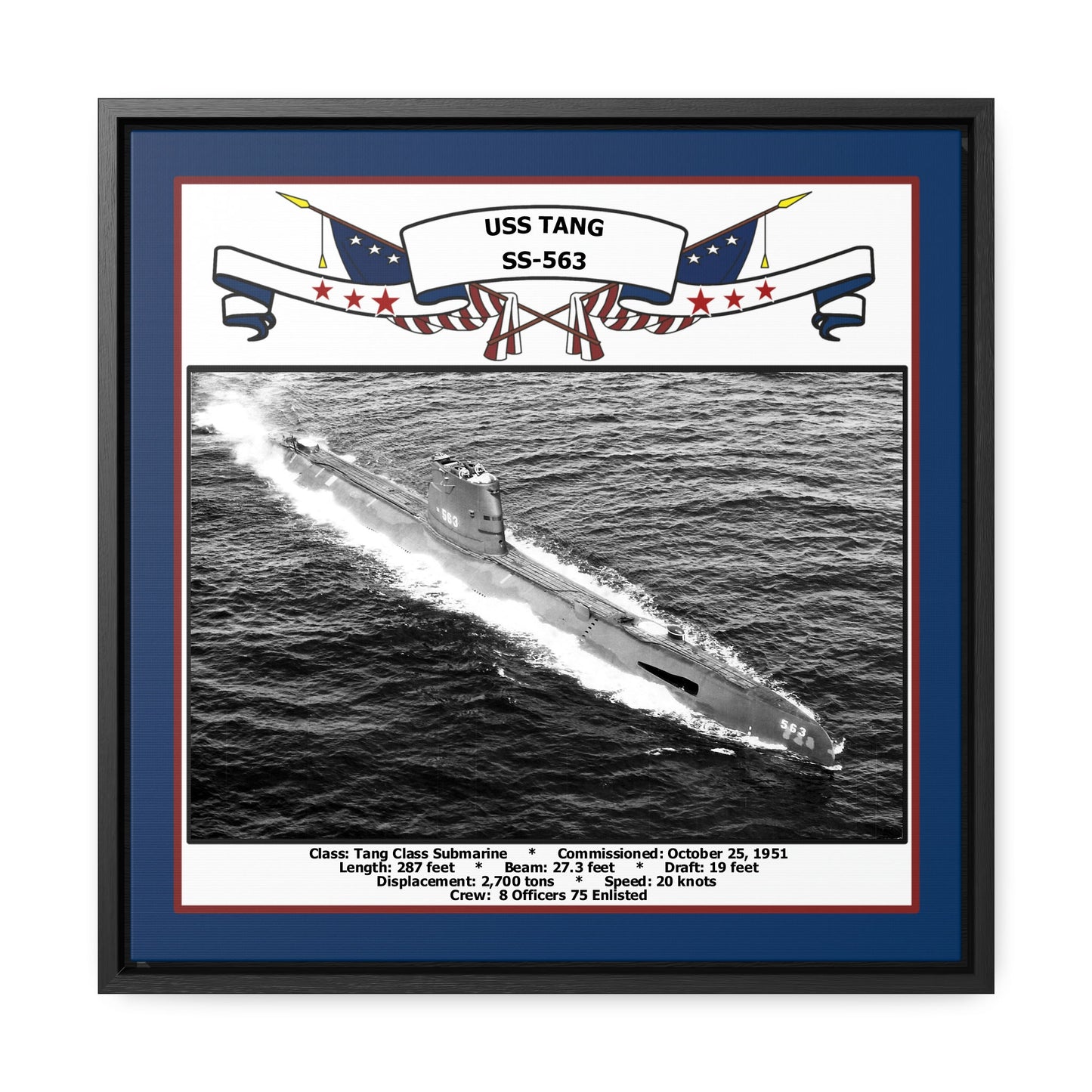 USS Tang SS-563 Navy Floating Frame Photo – Navy Emporium
