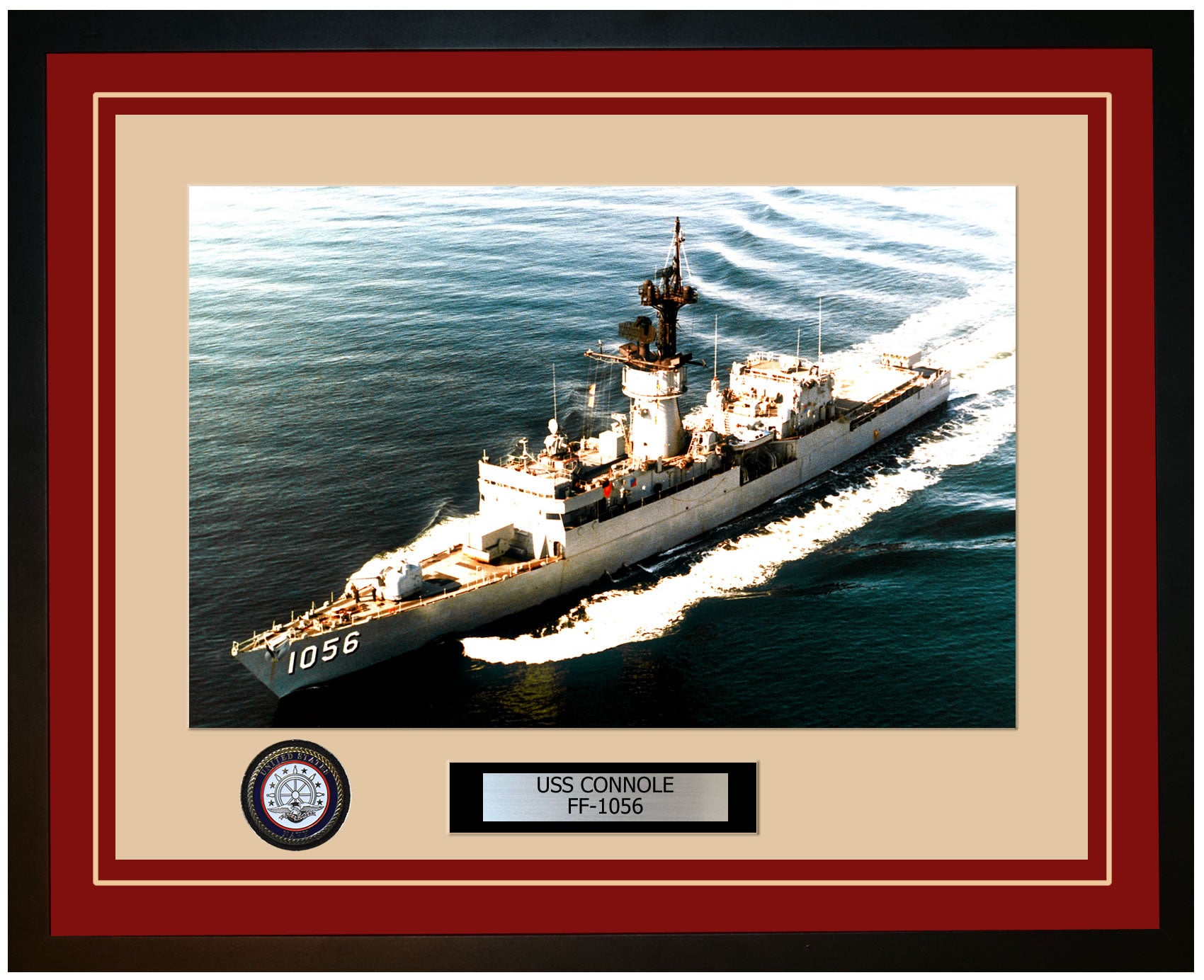 USS CONNOLE FF-1056 Framed Navy Ship Photo Burgundy – Navy Emporium