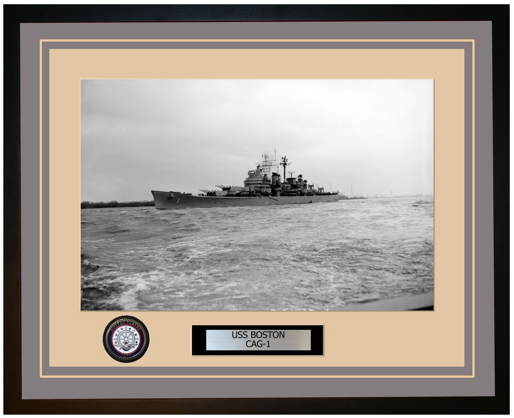 USS BOSTON CAG-1 Framed Navy Ship Photo Burgundy – Navy Emporium
