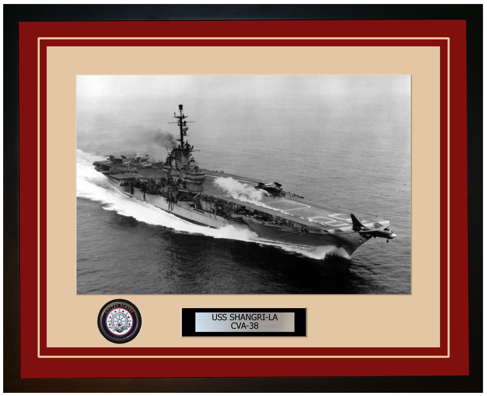 USS SHANGRI-LA CVA-38 Framed Navy Ship Photo Burgundy – Navy Emporium