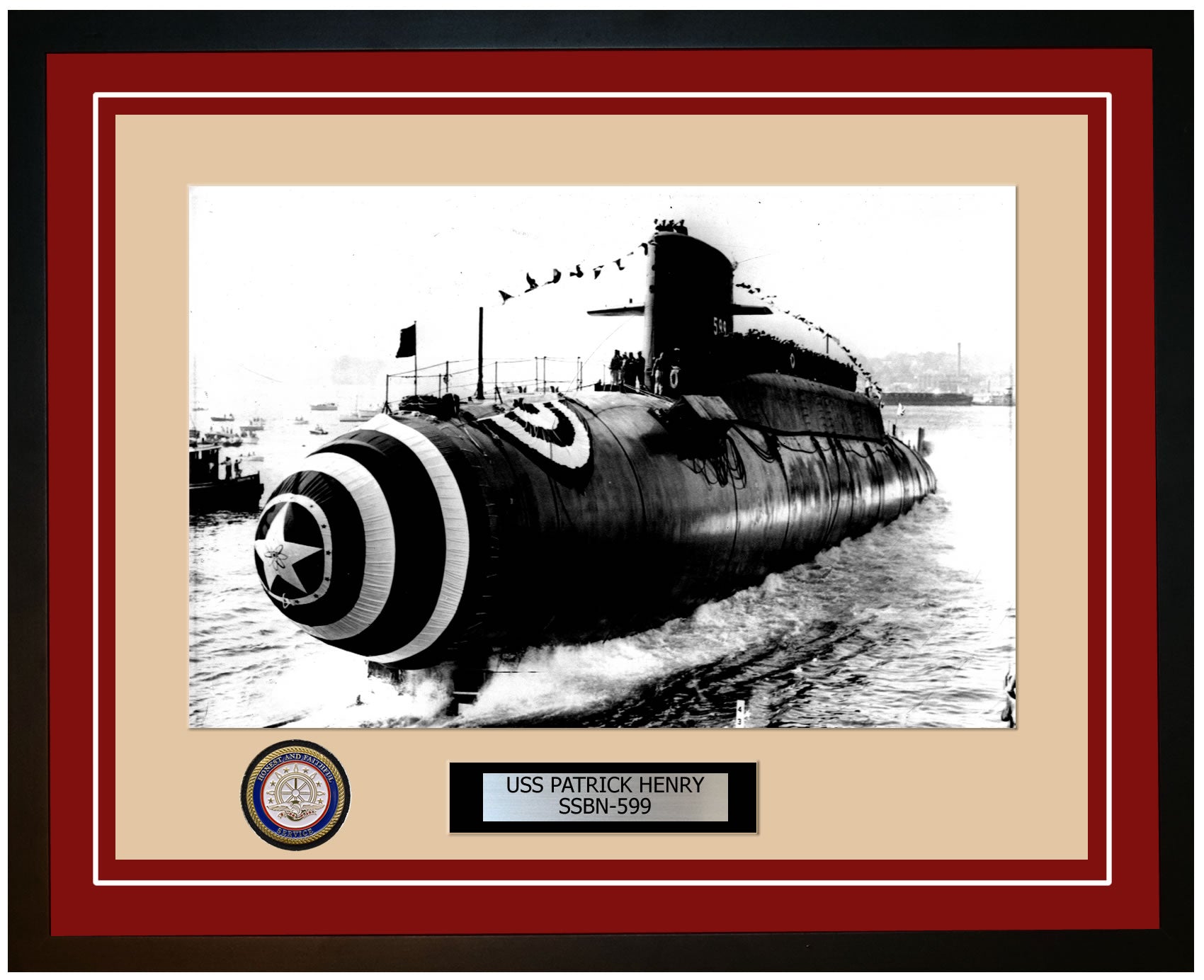 USS Patrick Henry SSBN-599 Framed Navy Ship Photo Burgundy – Navy Emporium
