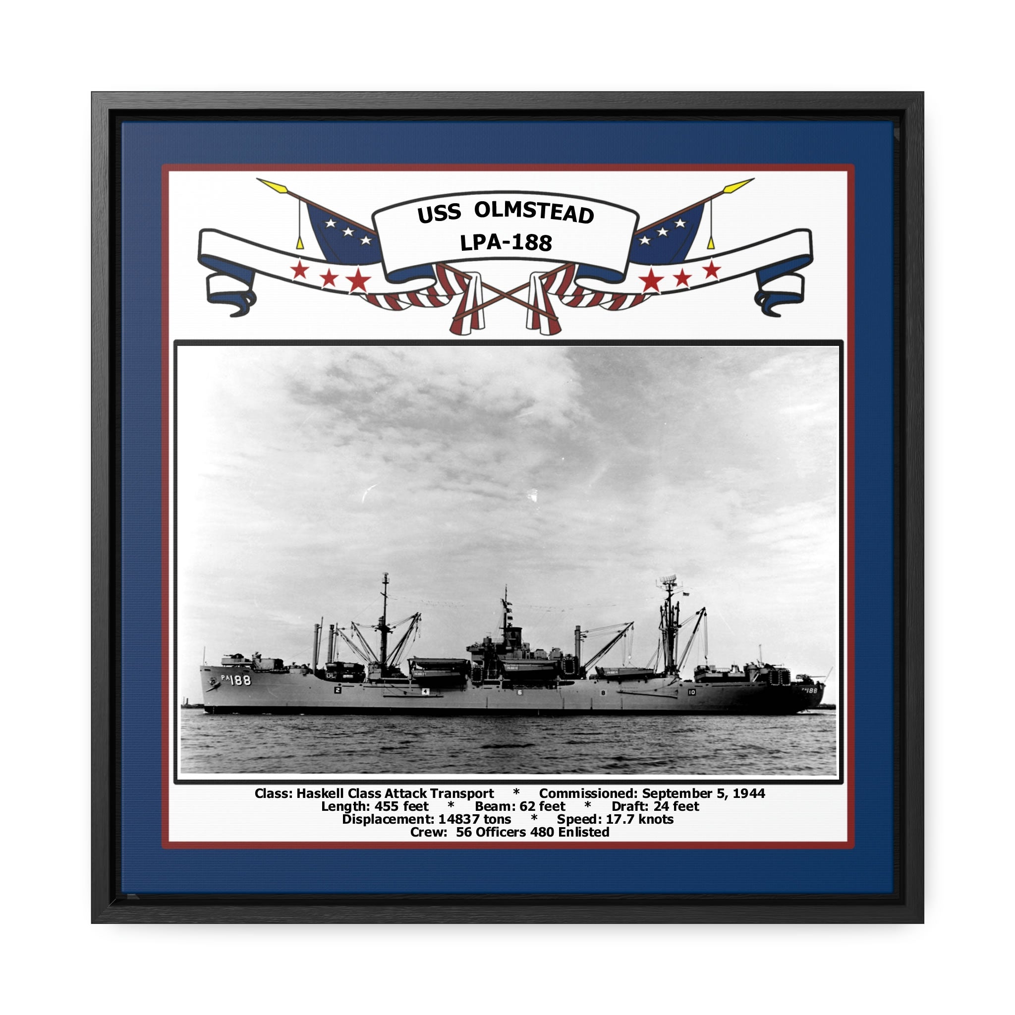 USS Olmstead LPA-188 Navy Floating Frame Photo – Navy Emporium