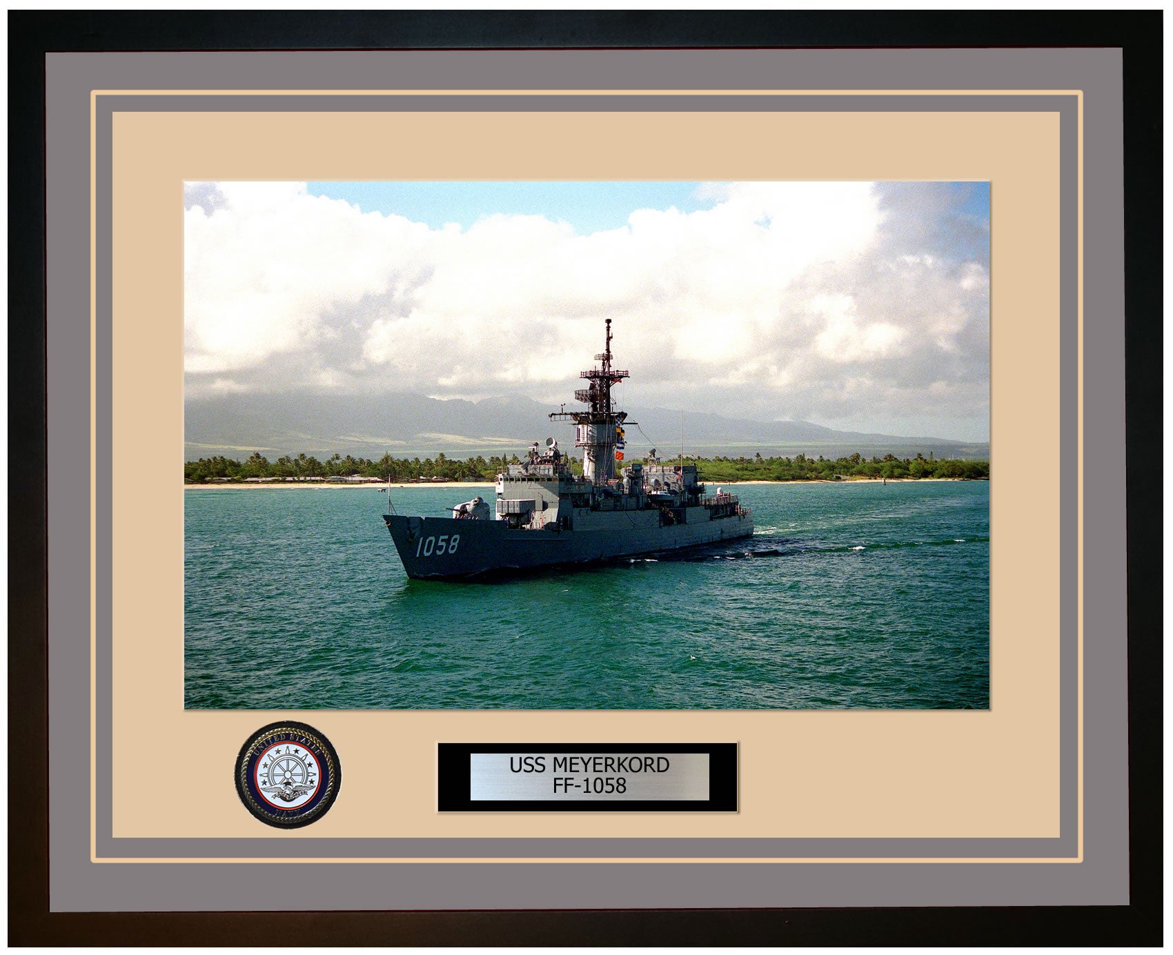 USS MEYERKORD FF-1058 Framed Navy Ship Photo Burgundy – Navy Emporium