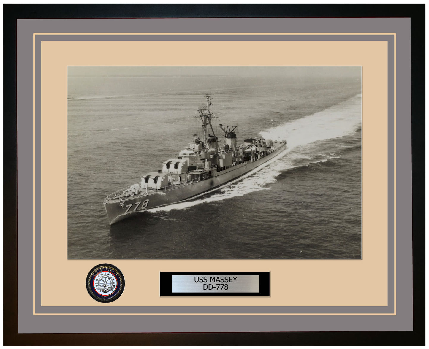 USS MASSEY DD-778 Framed Navy Ship Photo Burgundy – Navy Emporium