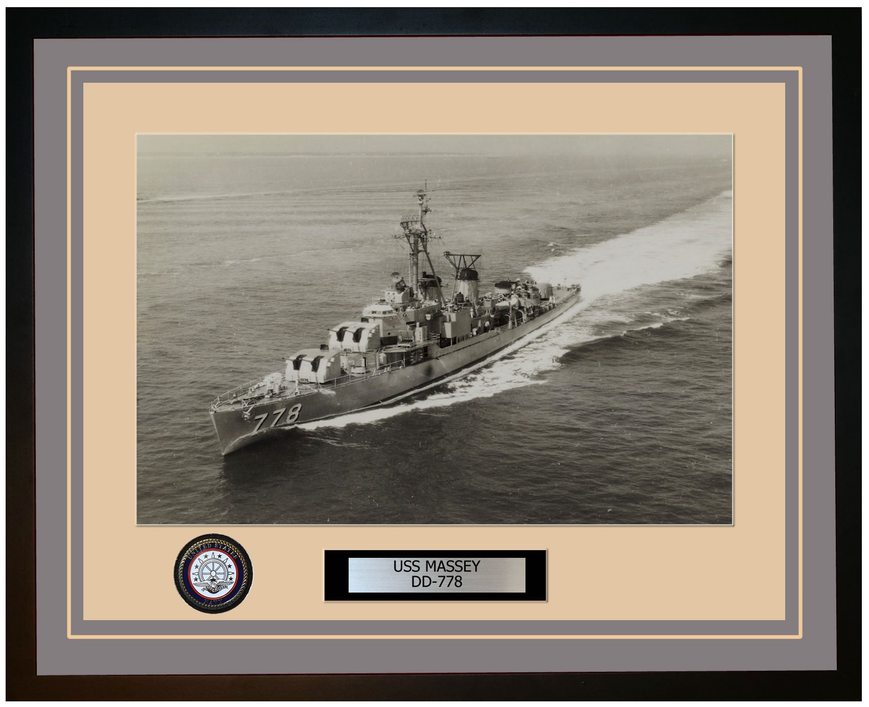 USS MASSEY DD-778 Framed Navy Ship Photo Burgundy – Navy Emporium