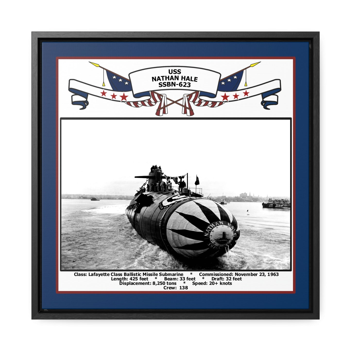 USS Nathan Hale SSBN-623 Navy Floating Frame Photo – Navy Emporium
