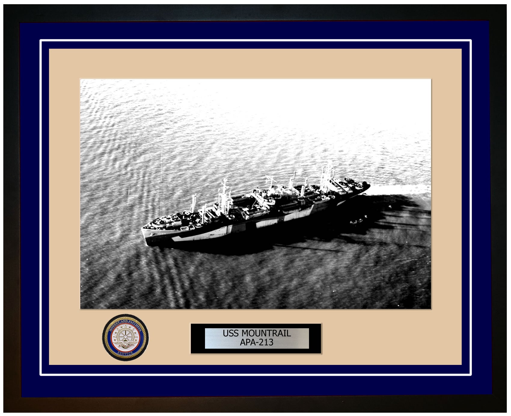 USS Mountrail APA-213 Framed Navy Ship Photo Burgundy – Navy Emporium