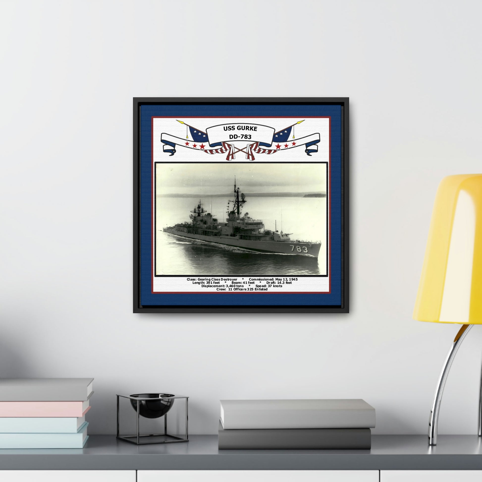 USS Gurke DD-783 Navy Floating Frame Photo – Navy Emporium