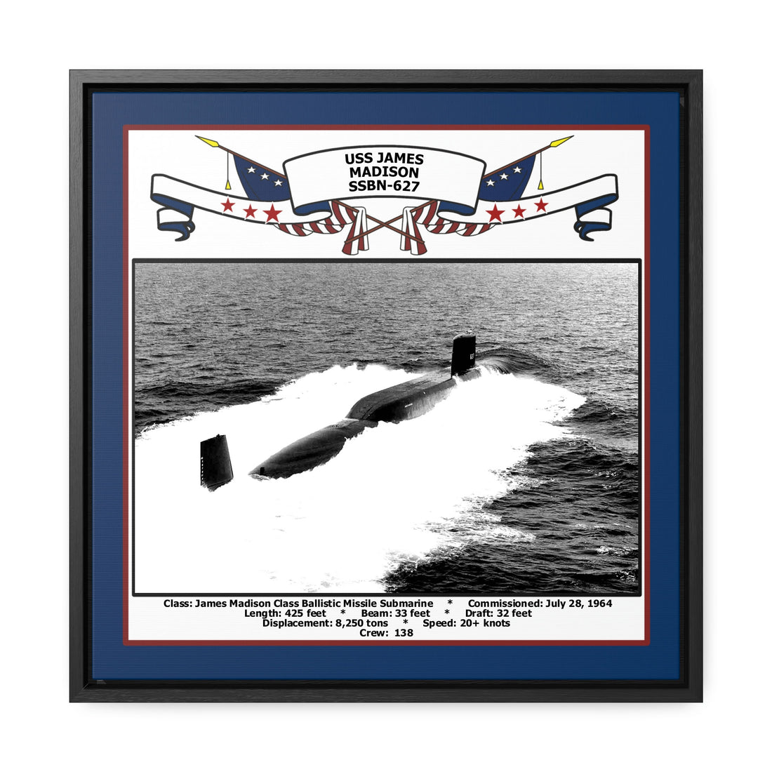 USS James Madison SSBN-627 Navy Floating Frame Photo – Navy Emporium