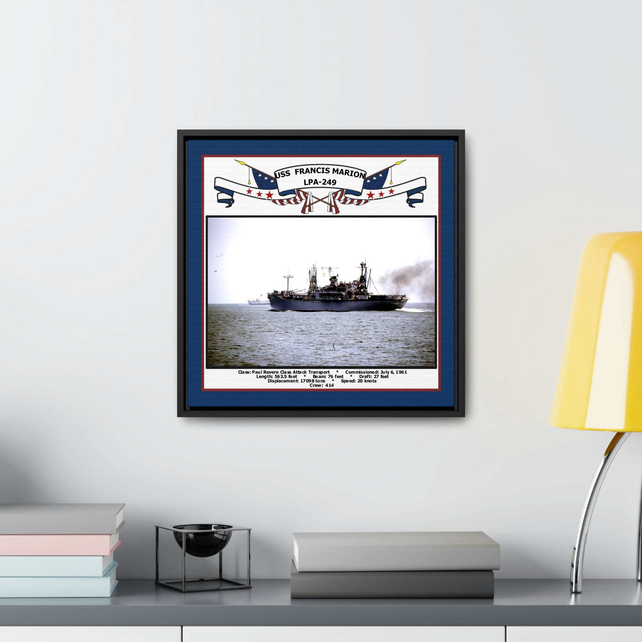 USS Francis Marion LPA-249 Navy Floating Frame Photo – Navy Emporium