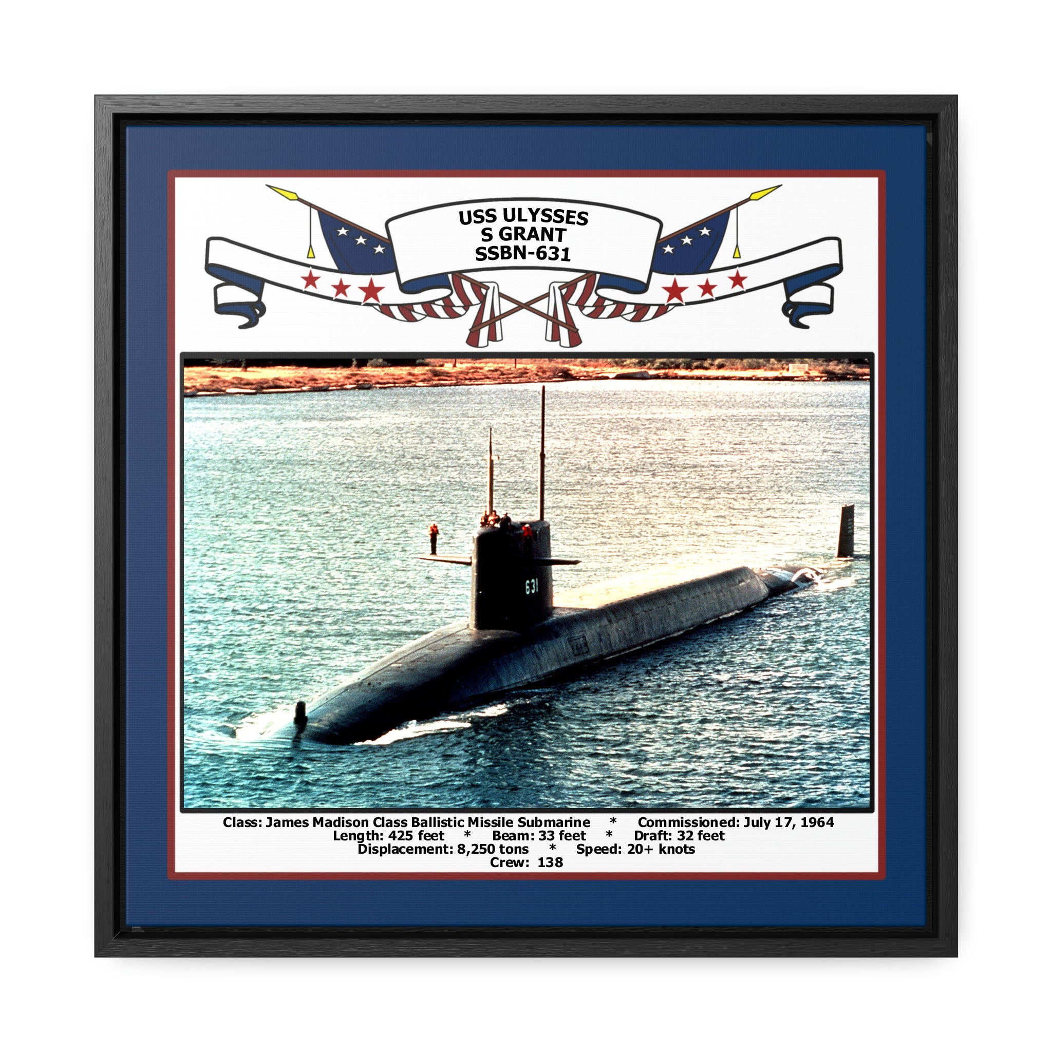USS Ulysses S Grant SSBN-631 Navy Floating Frame Photo – Navy Emporium