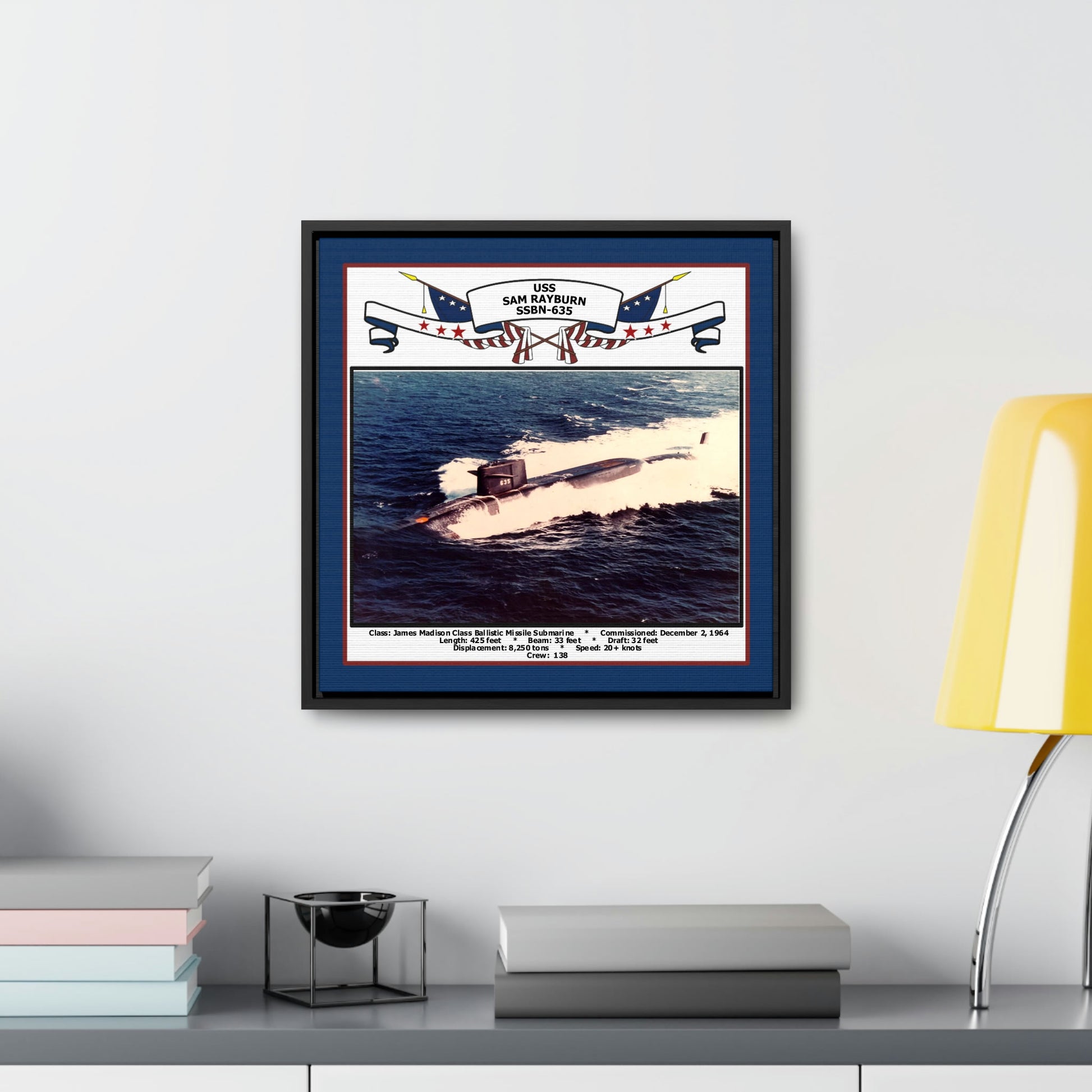 USS Sam Rayburn SSBN-635 Navy Floating Frame Photo – Navy Emporium
