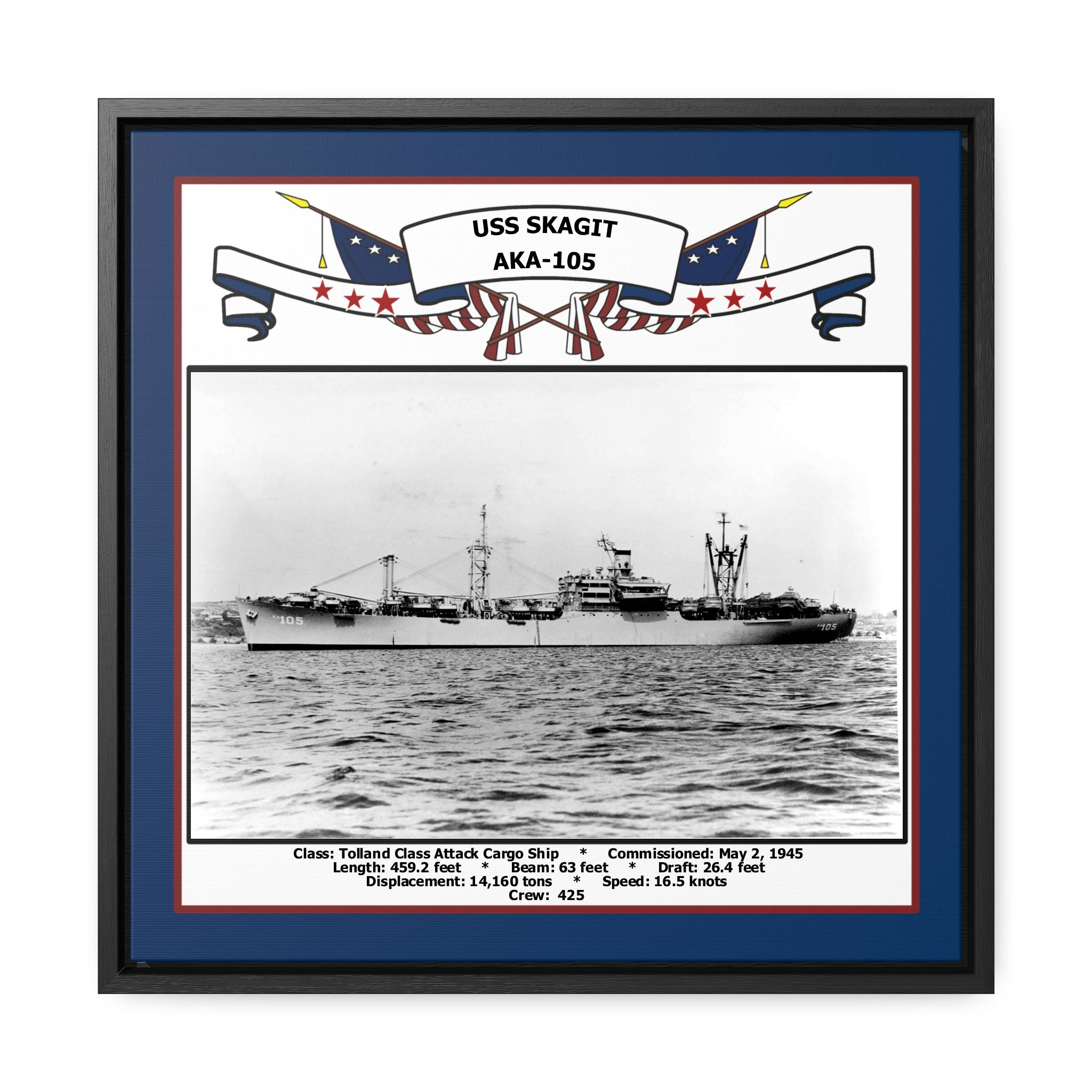 USS Skagit AKA-105 Navy Floating Frame Photo – Navy Emporium
