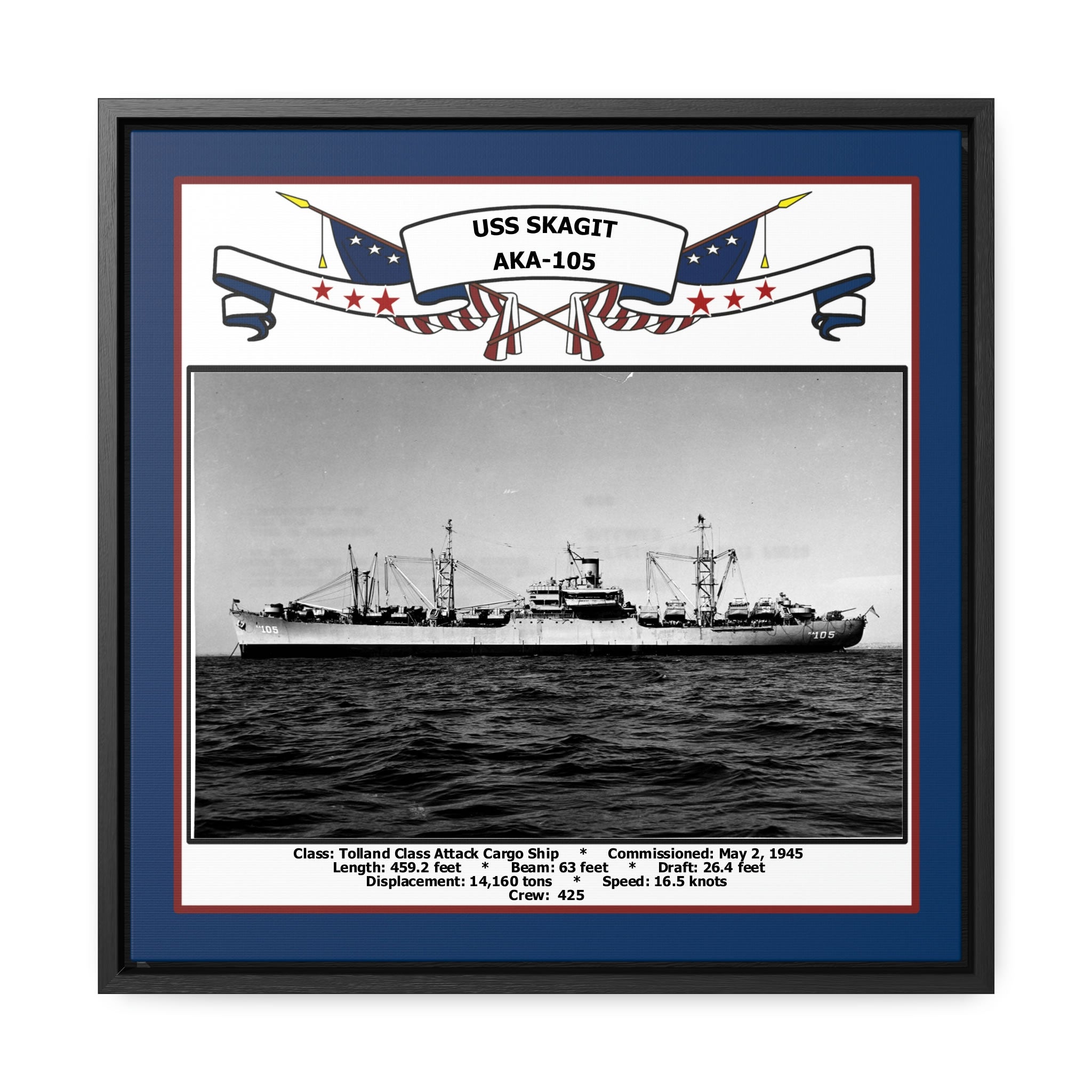 USS Skagit AKA-105 Navy Floating Frame Photo – Navy Emporium