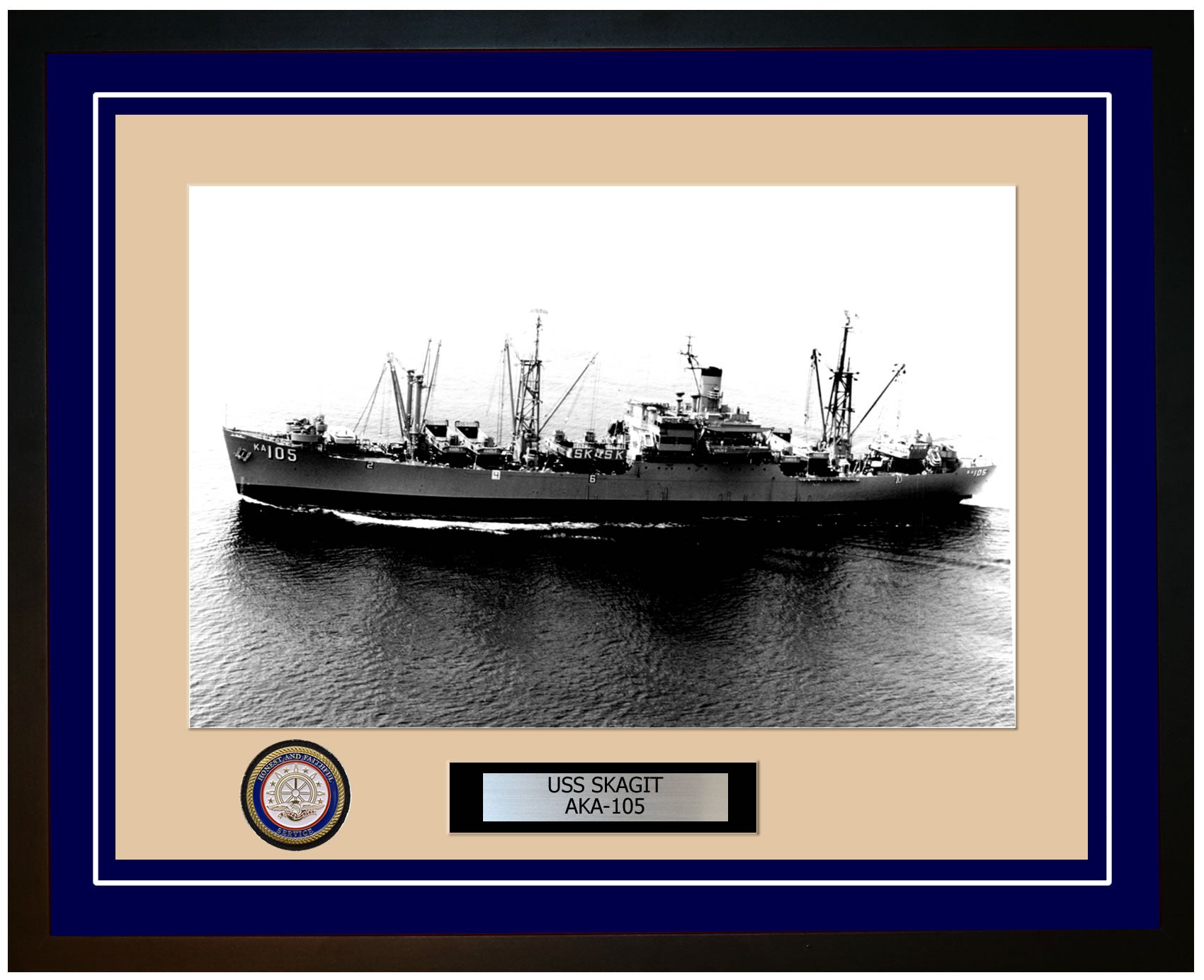 USS Skagit AKA-105 Framed Navy Ship Photo Burgundy – Navy Emporium