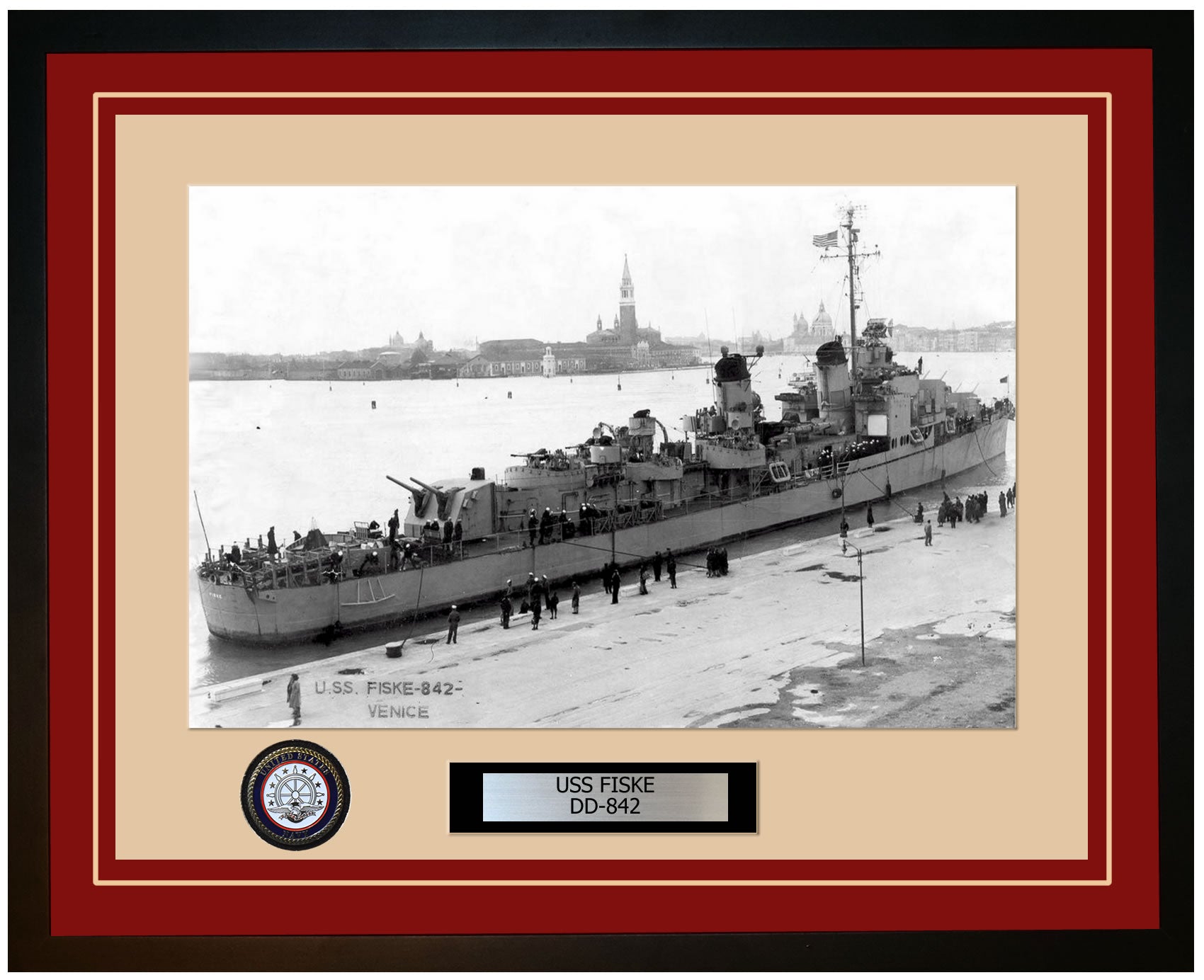 USS FISKE DD-842 Framed Navy Ship Photo Burgundy – Navy Emporium