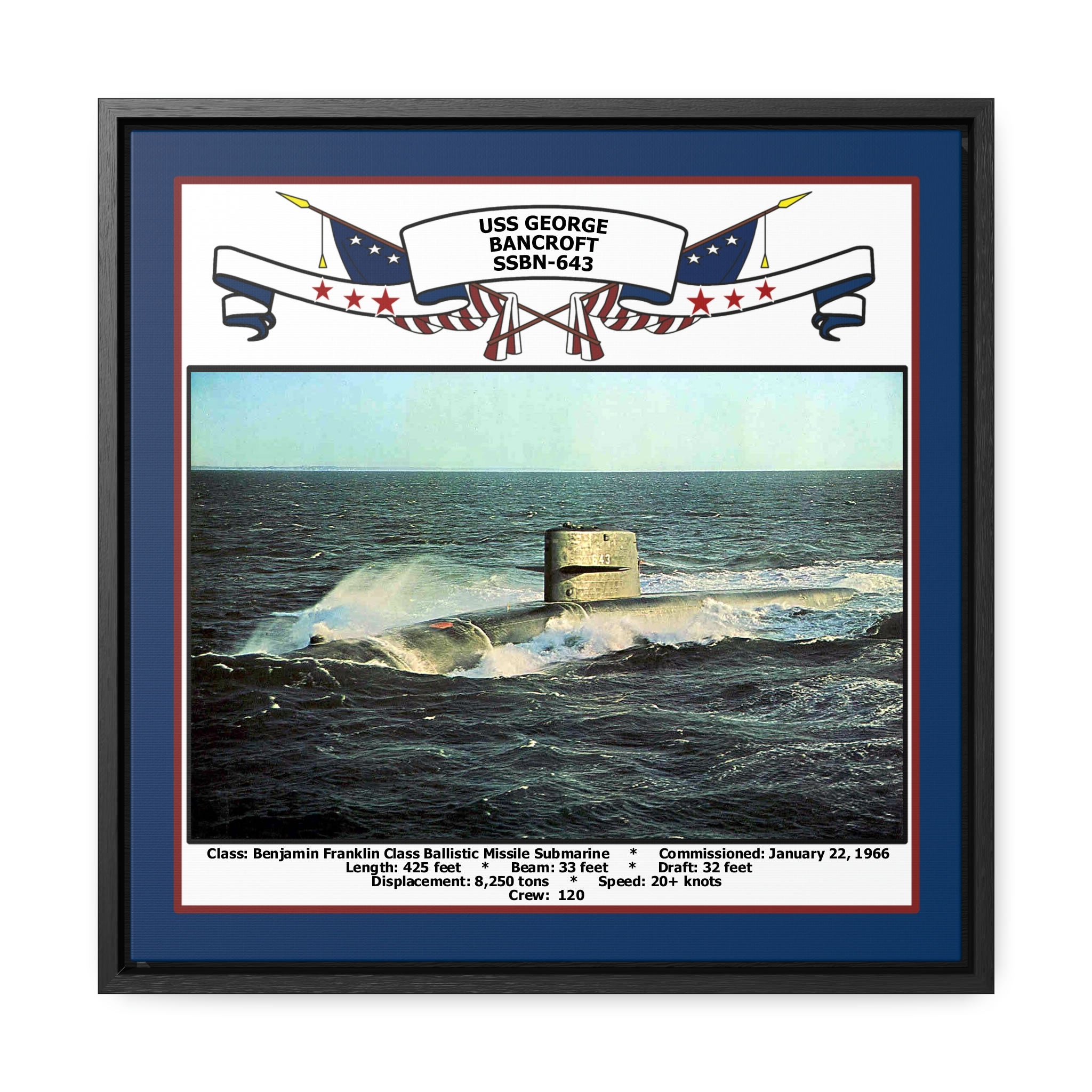 USS George Bancroft SSBN-643 Navy Floating Frame Photo – Navy Emporium