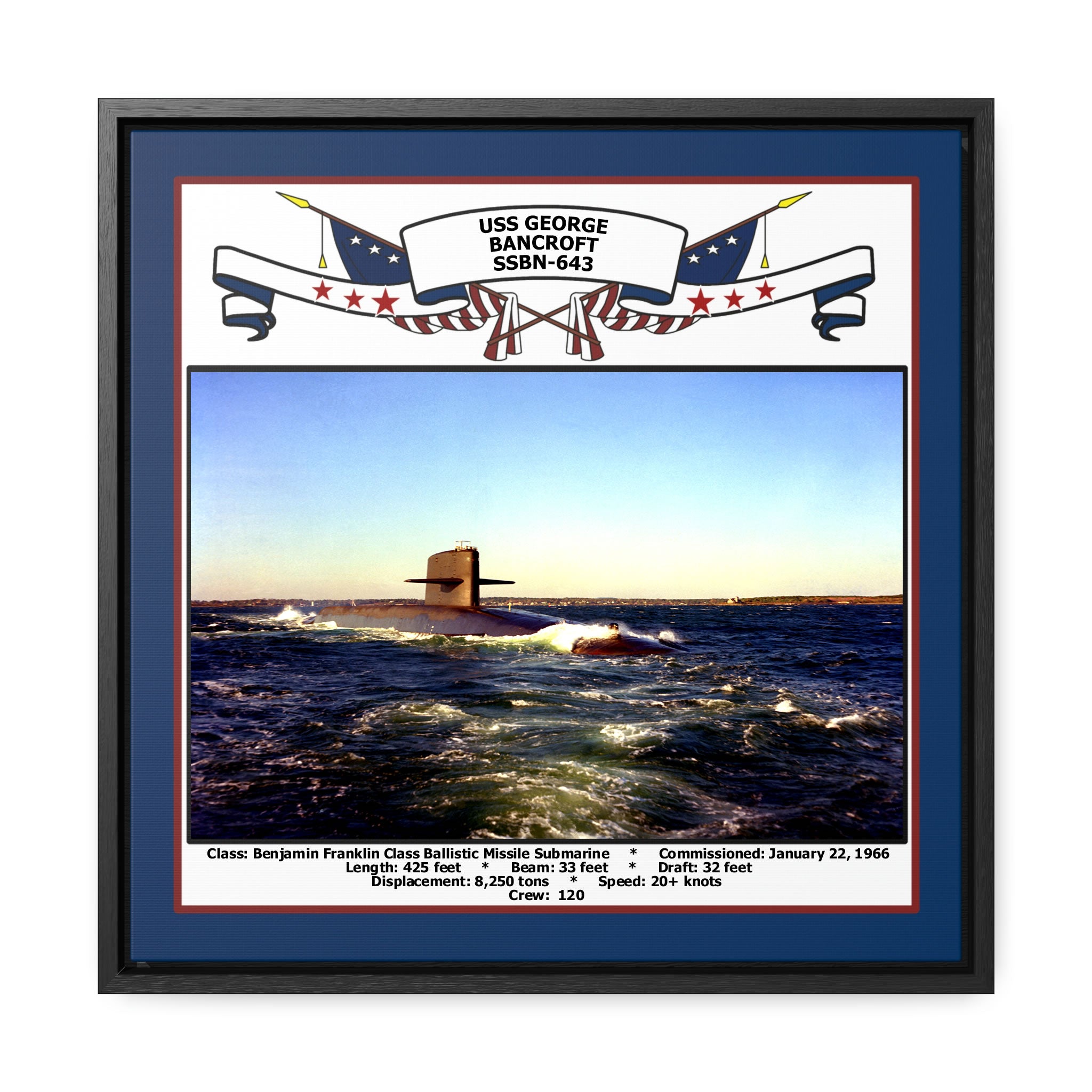 USS George Bancroft SSBN-643 Navy Floating Frame Photo – Navy Emporium