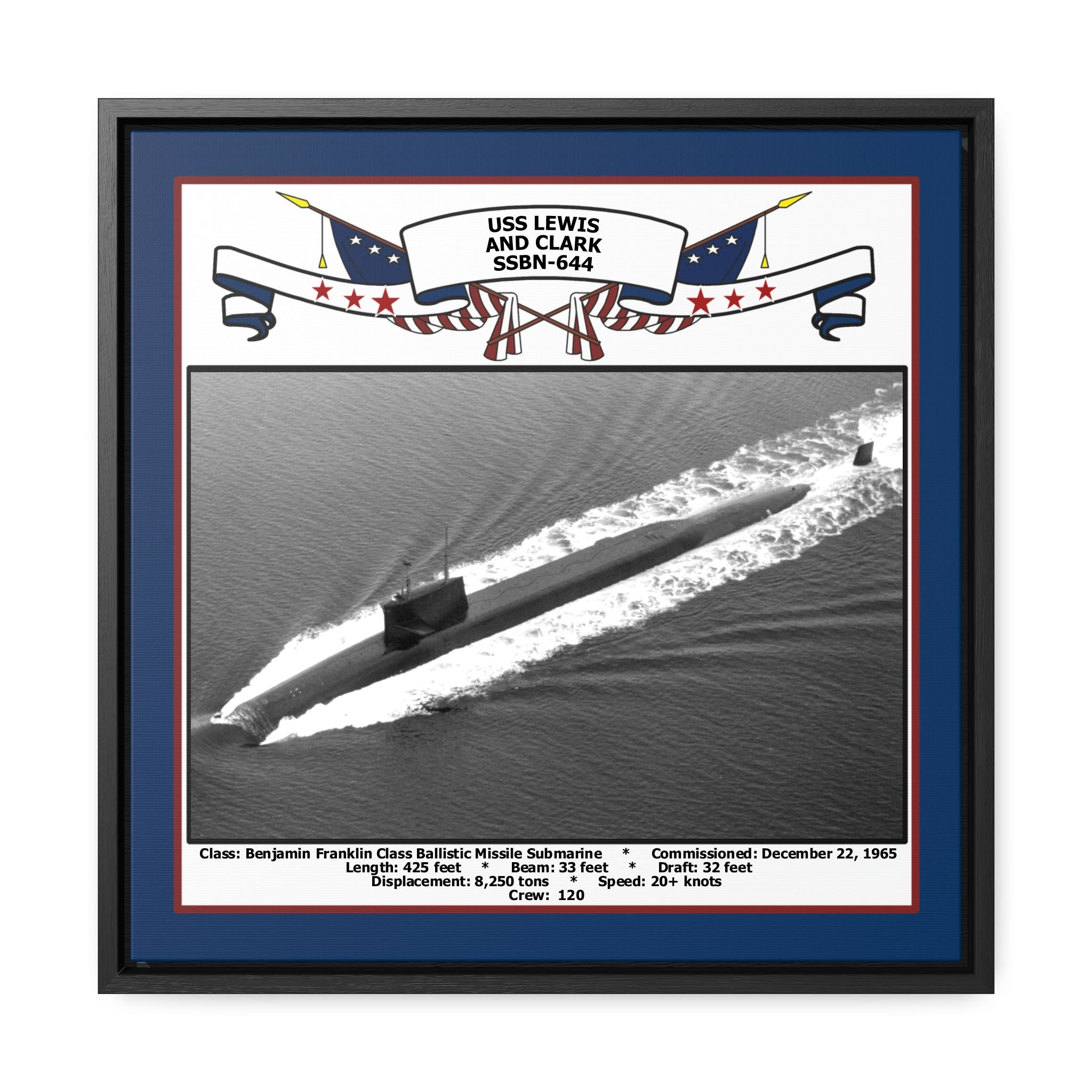 USS Lewis And Clark SSBN-644 Navy Floating Frame Photo – Navy Emporium