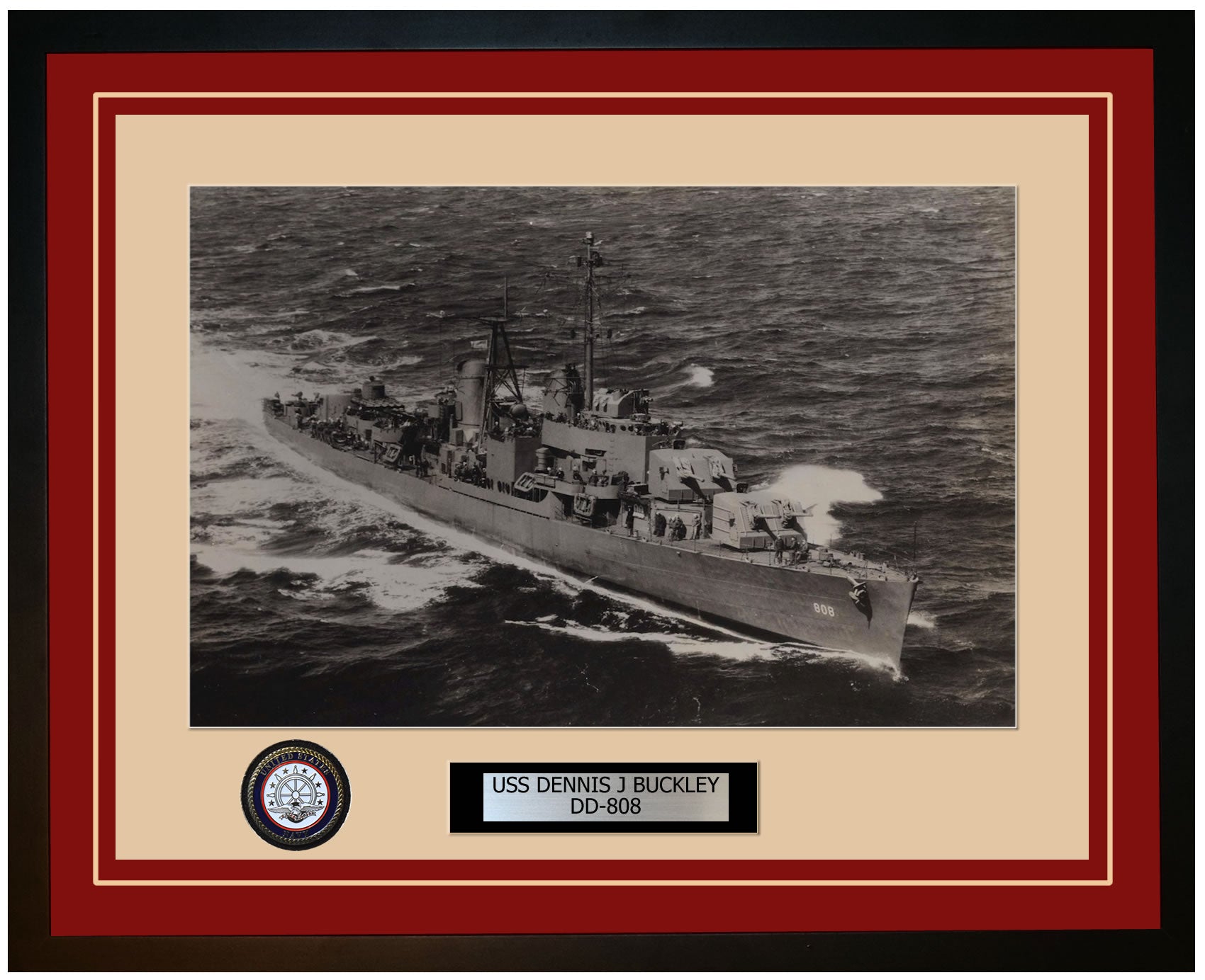 USS DENNIS J BUCKLEY DD-808 Framed Navy Ship Photo Burgundy – Navy Emporium