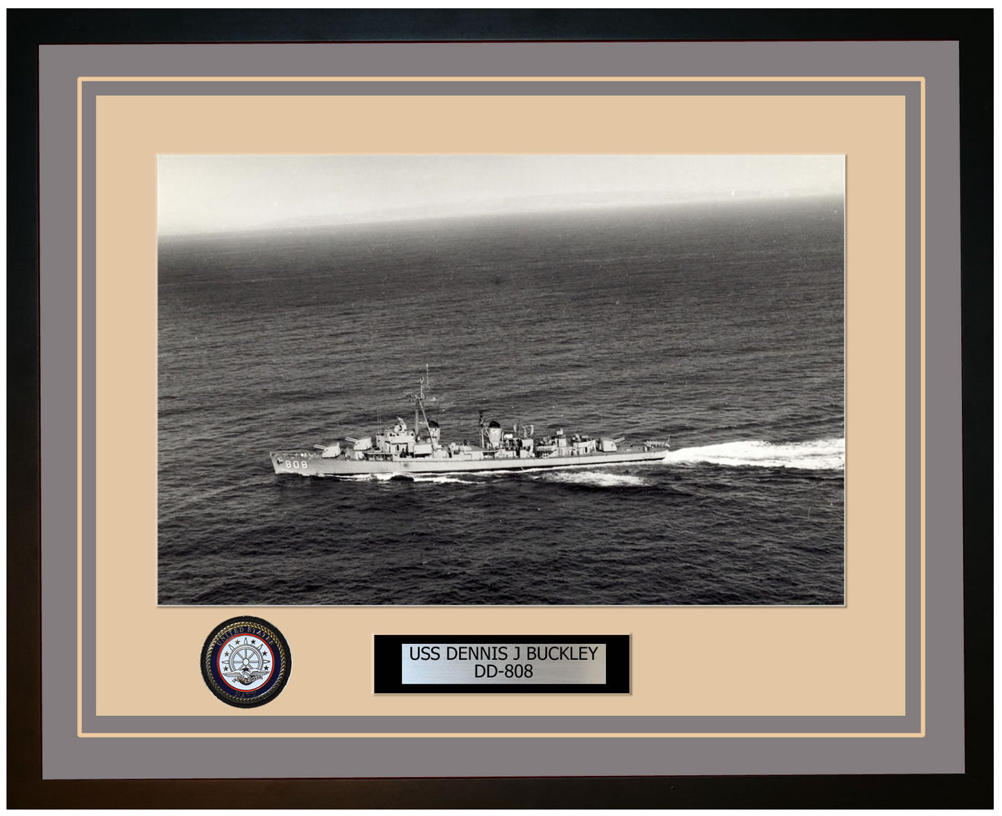 USS DENNIS J BUCKLEY DD-808 Framed Navy Ship Photo Burgundy – Navy Emporium