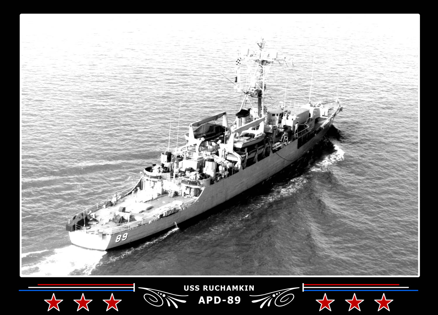 USS Ruchamkin APD89 Canvas Photo Print – Navy Emporium