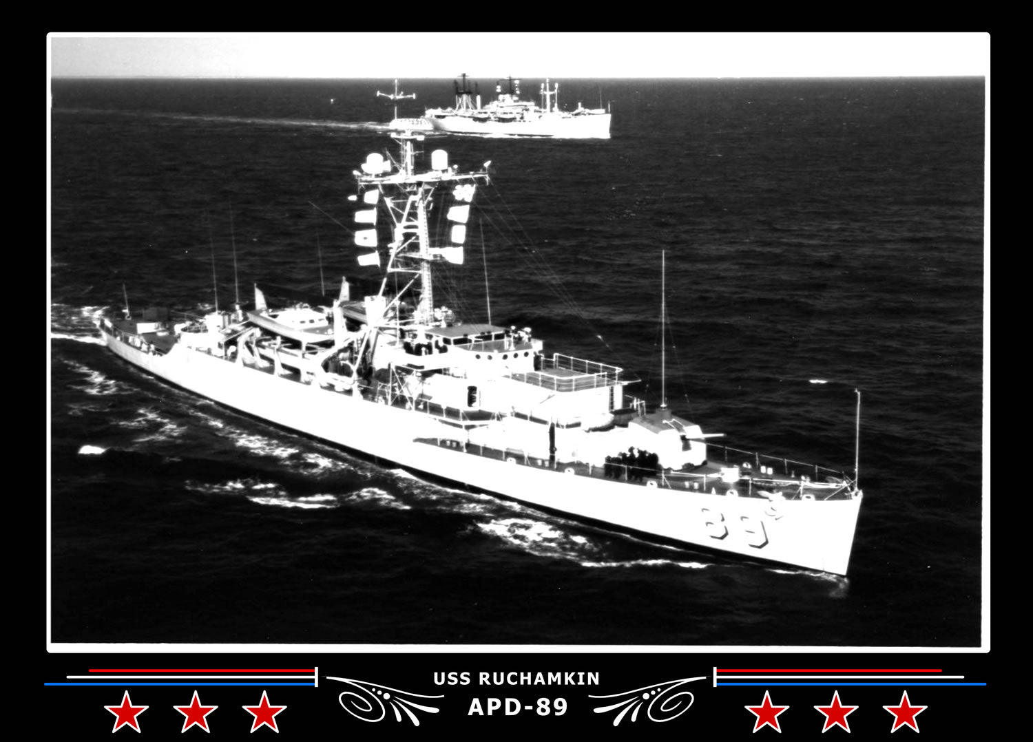 USS Ruchamkin APD89 Canvas Photo Print – Navy Emporium