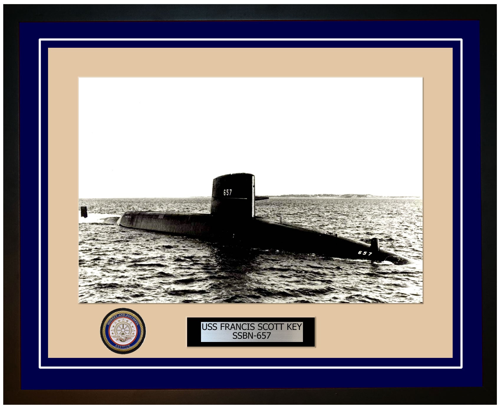 USS Francis Scott Key SSBN-657 Framed Navy Ship Photo Burgundy – Navy Emporium